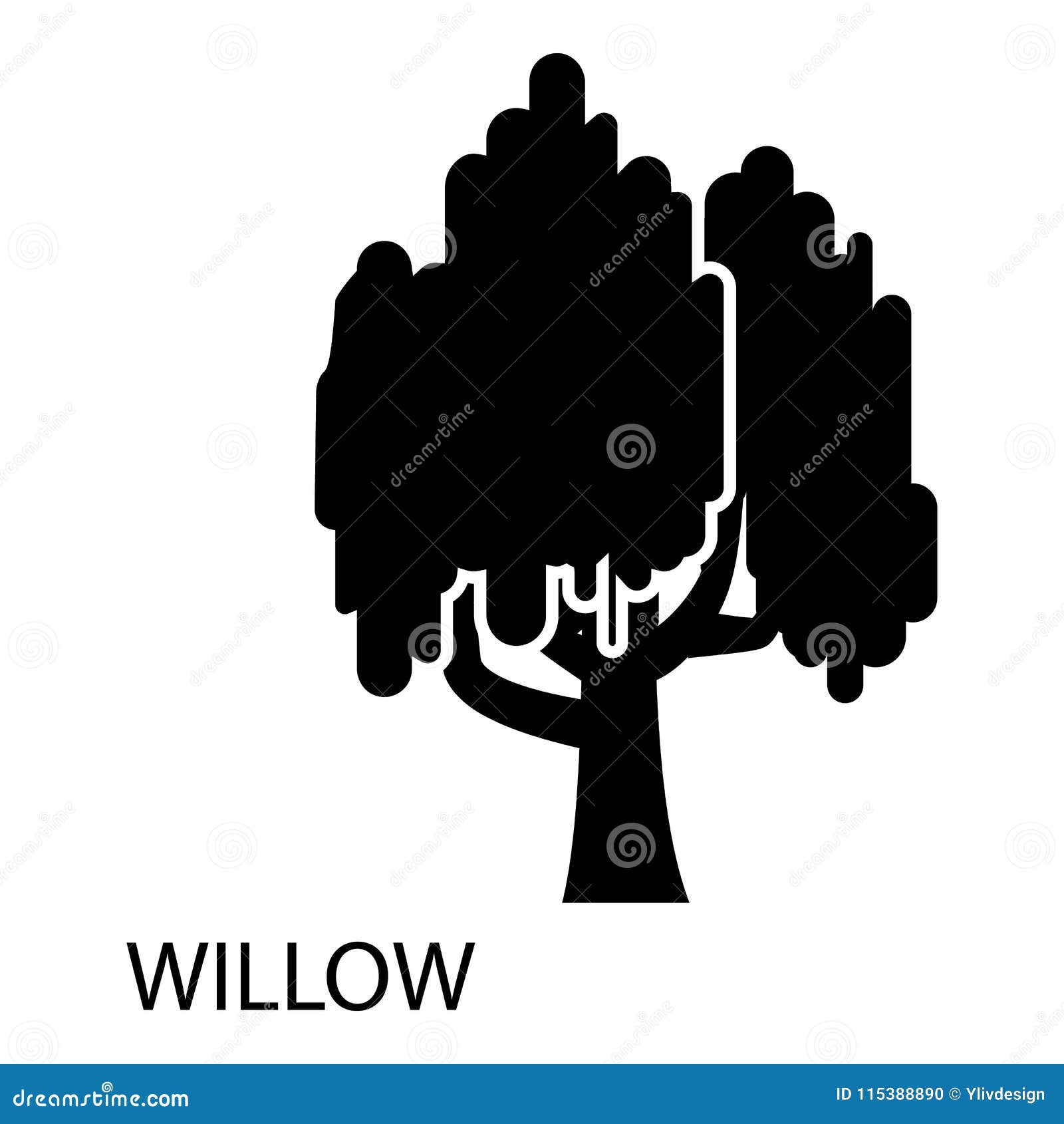 Willow icon, simple style stock vector. Illustration of spring - 115388890