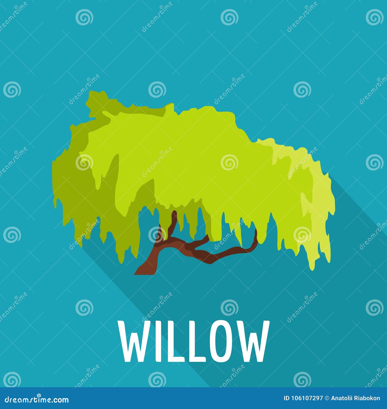 Willow Tree Icon, Flat Style Stock Vector - Illustration of ... Willow Tree Icon, Flat Style Stock Vector - Illustration of ...