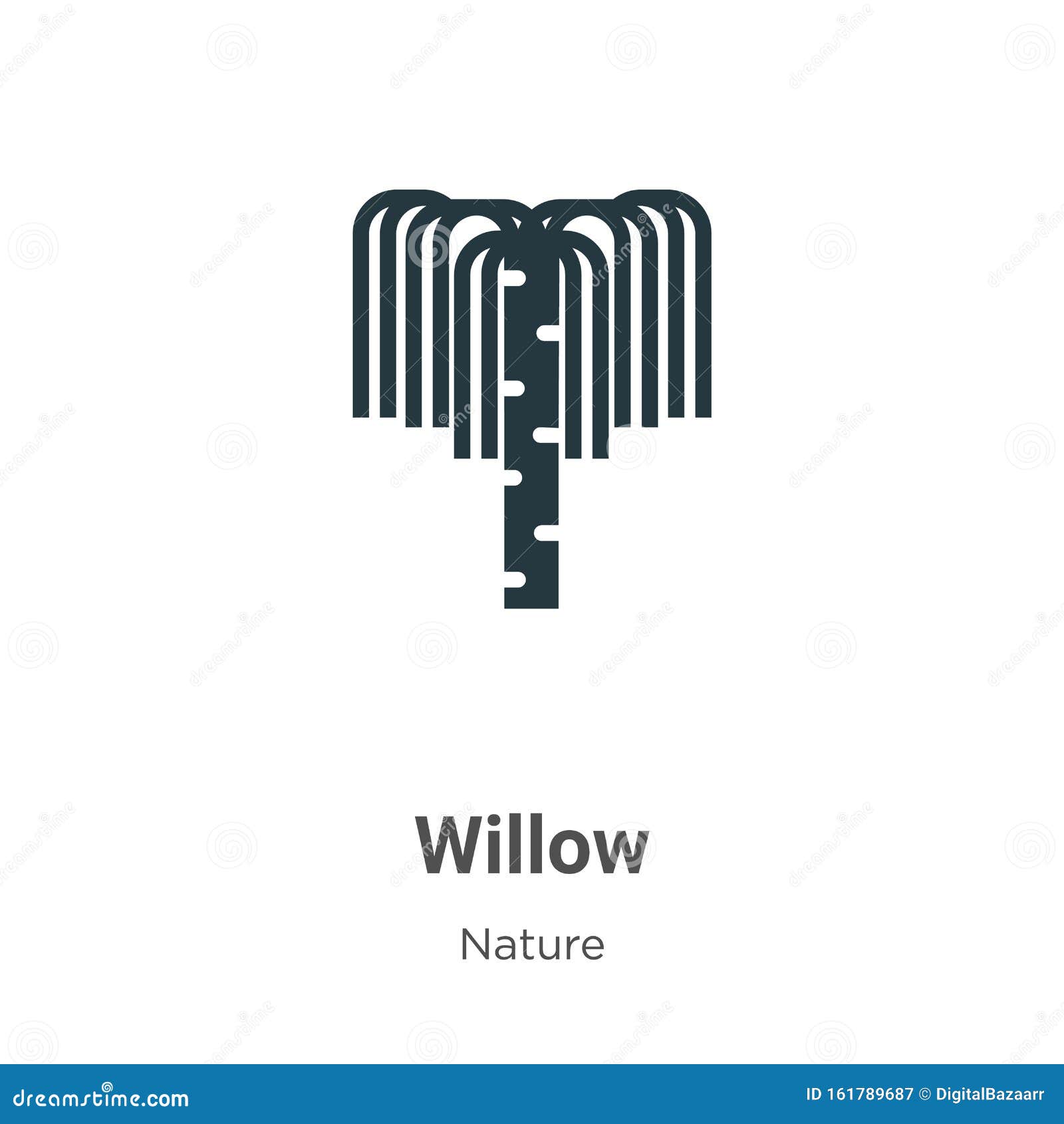 Willow Vector Icon on White Background. Flat Vector Willow Icon Symbol ...