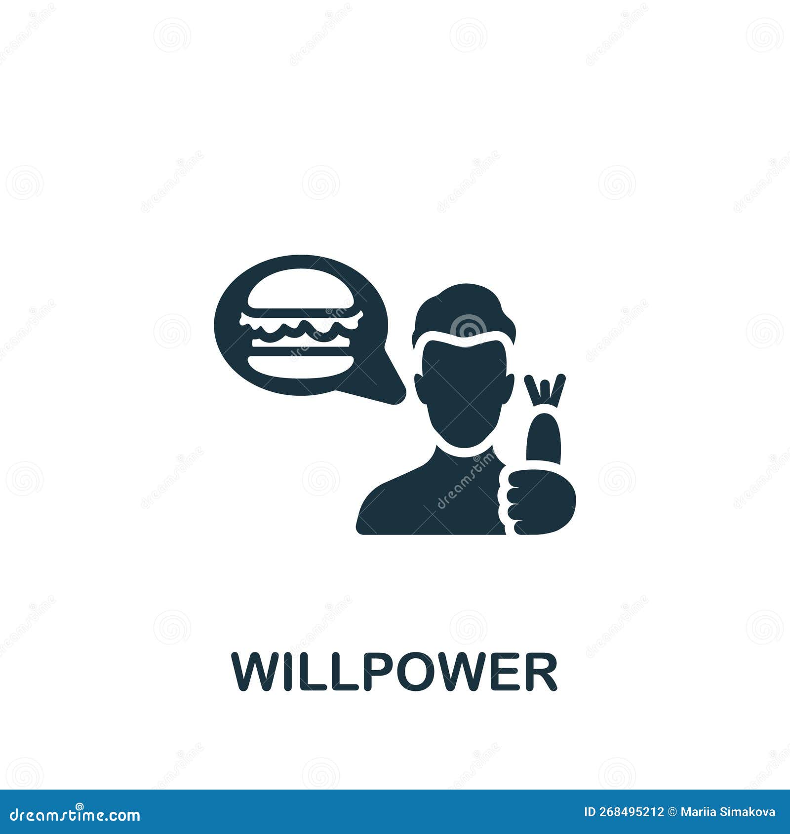 Willpower Icon. Monochrome Simple Sign from Core Values Collection ...