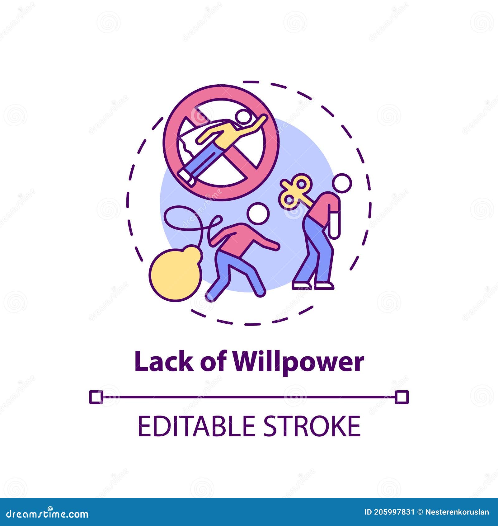 Willpower Lacking Concept Icon Stock Vector - Illustration of deadline ...