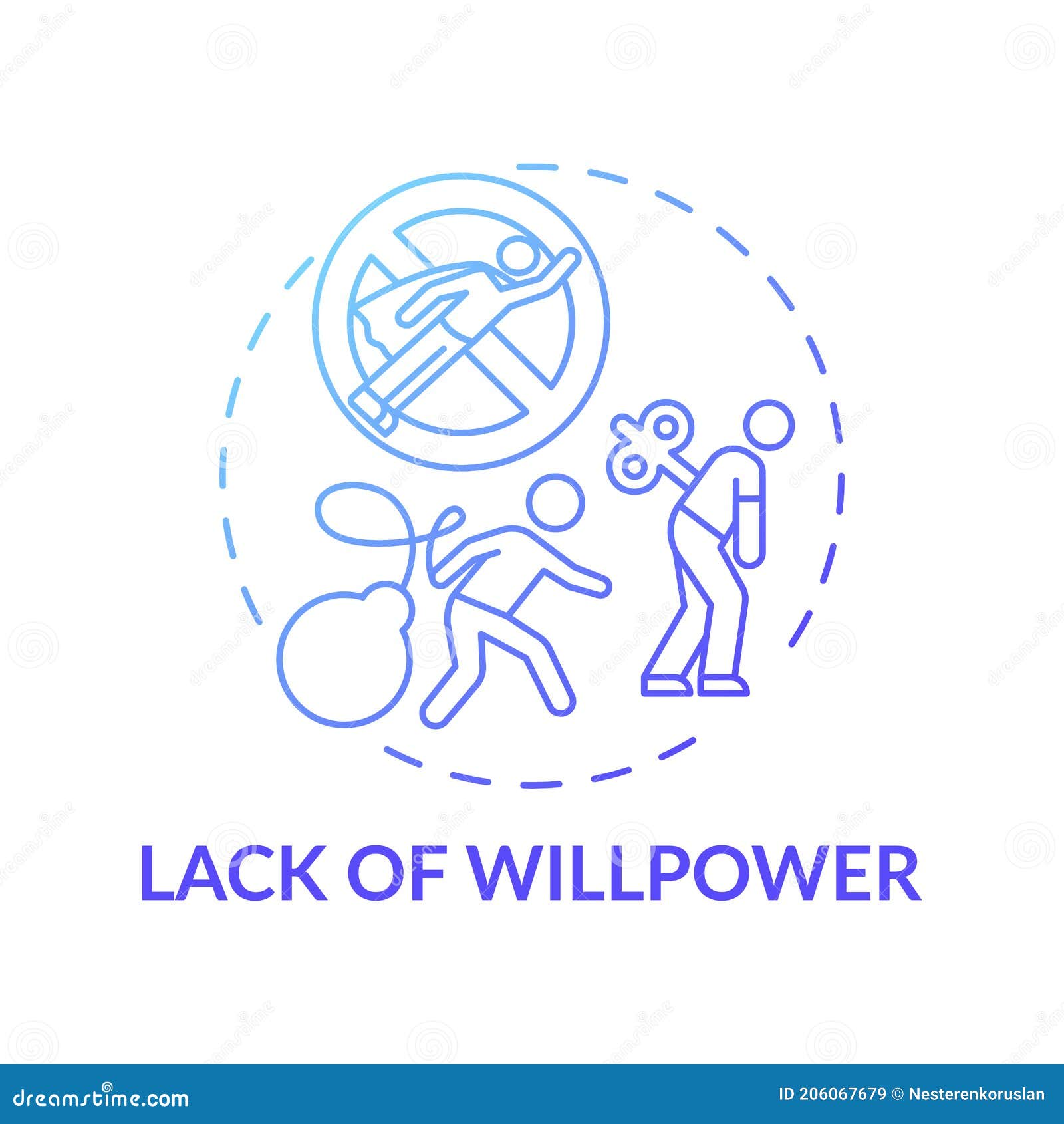 Willpower Lacking Concept Icon Stock Vector - Illustration of circle ...