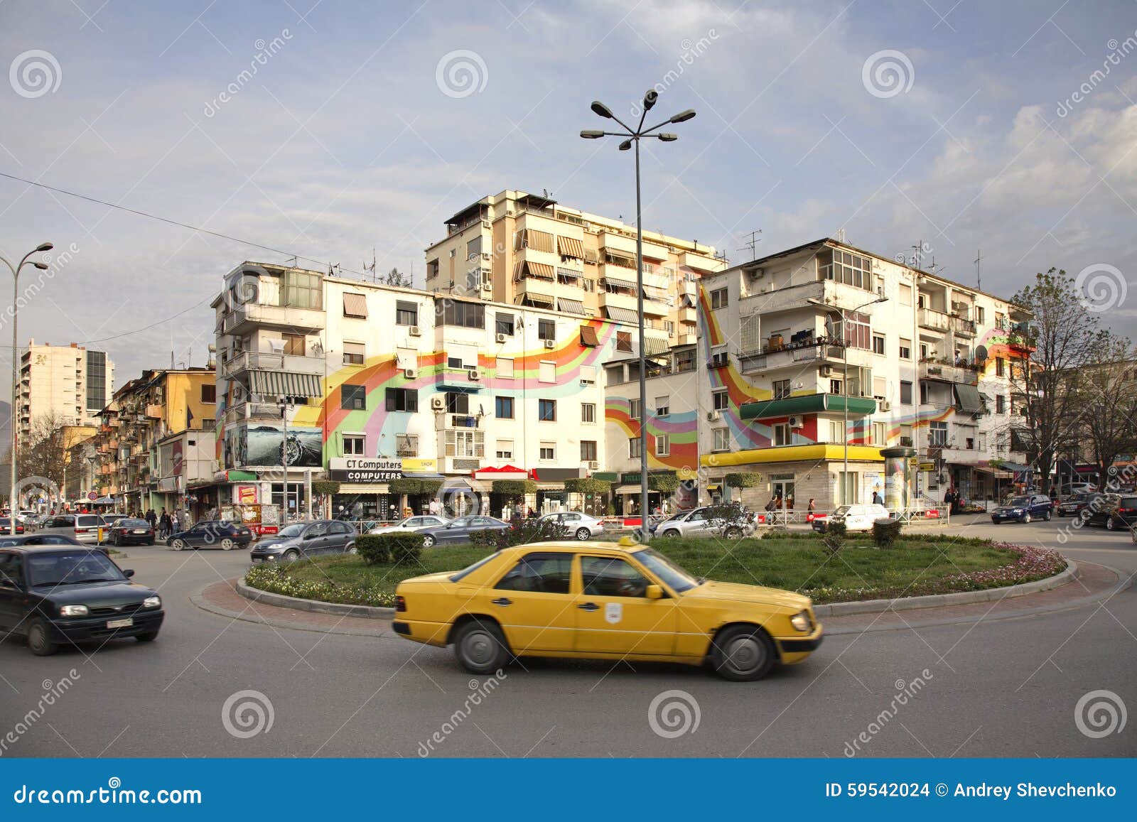 Wilson Square in Tirana. Albania Editorial Stock Image - Image of town ...