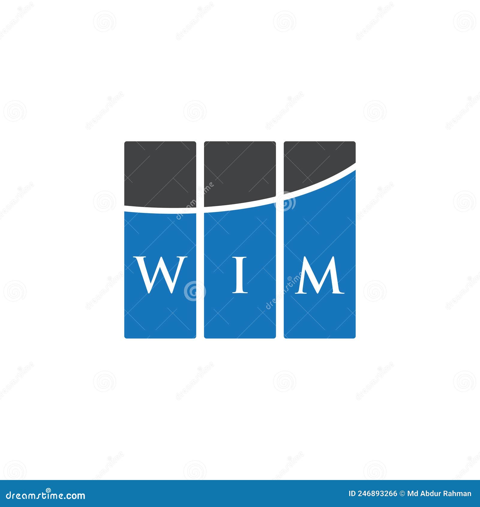 WIM Letter Logo Design on WHITE Background. WIM Creative Initials ...