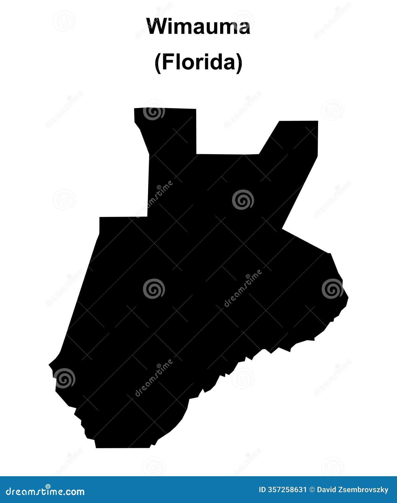 Wimauma outline map stock illustration. Illustration of contour - 357258631