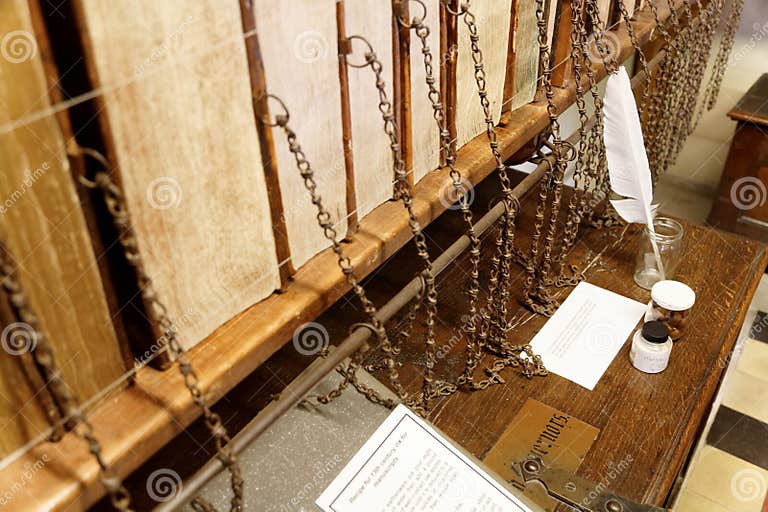 Wimborne Minster England. the Chained Library. Editorial Stock Photo ...