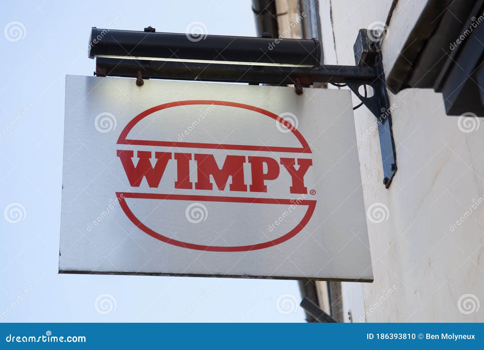 The Wimpy Restaurant Sign Hanging from a Restaurant in the UK Editorial ...