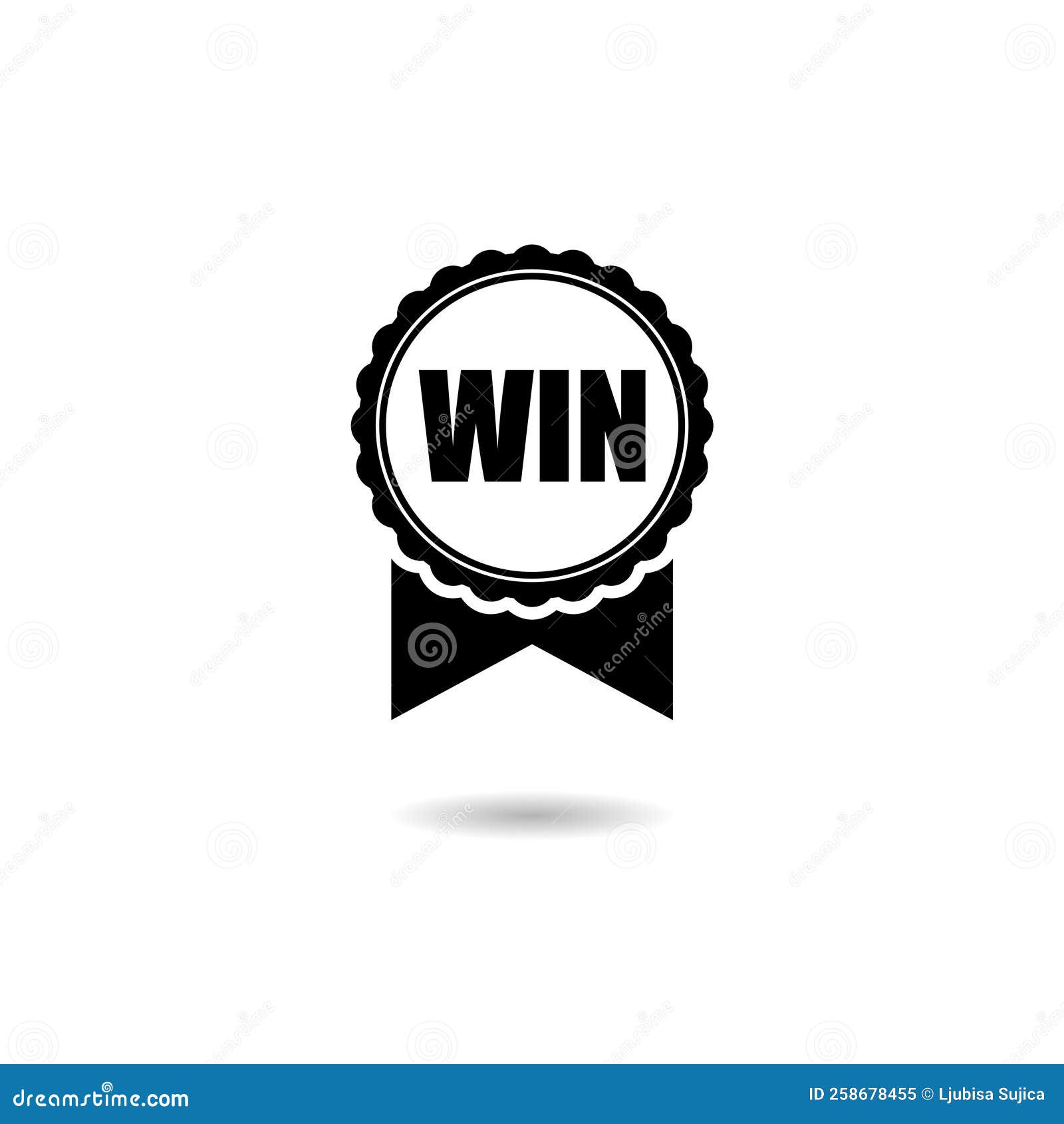 Win Badge Icon Logo with Shadow Stock Vector - Illustration of award ...