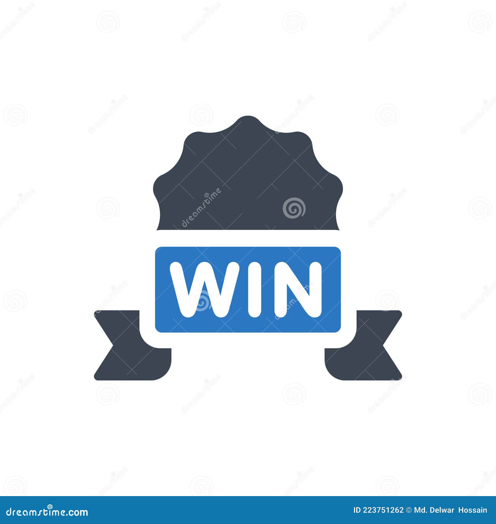 Win badge icon stock vector. Illustration of reward - 223751262