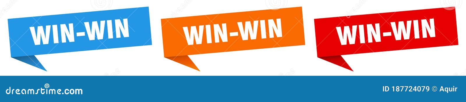 Win-win Banner. Win-win Speech Bubble Label Set Stock Vector ...