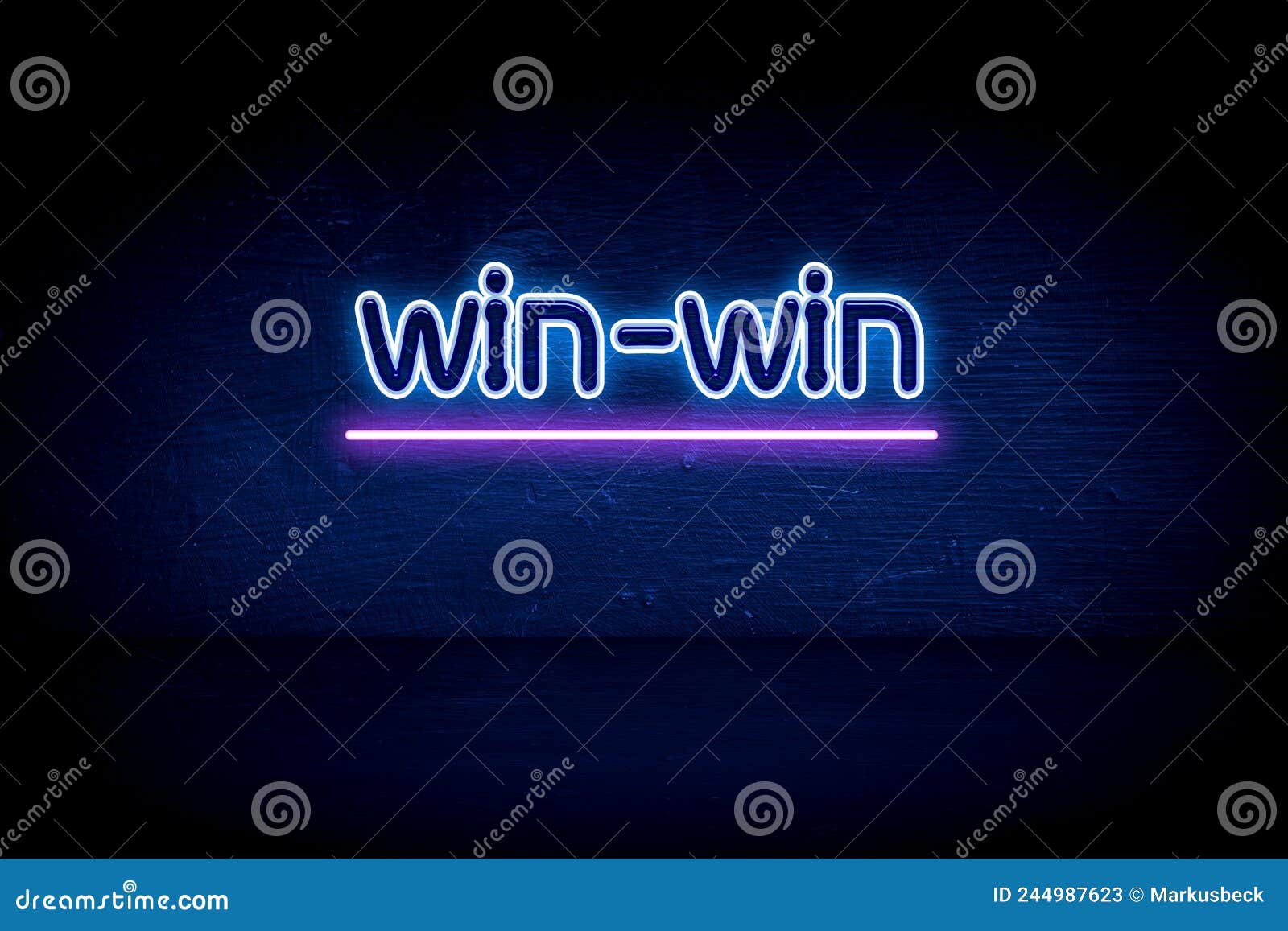 Win-win - Blue Neon Announcement Signboard Stock Illustration ...