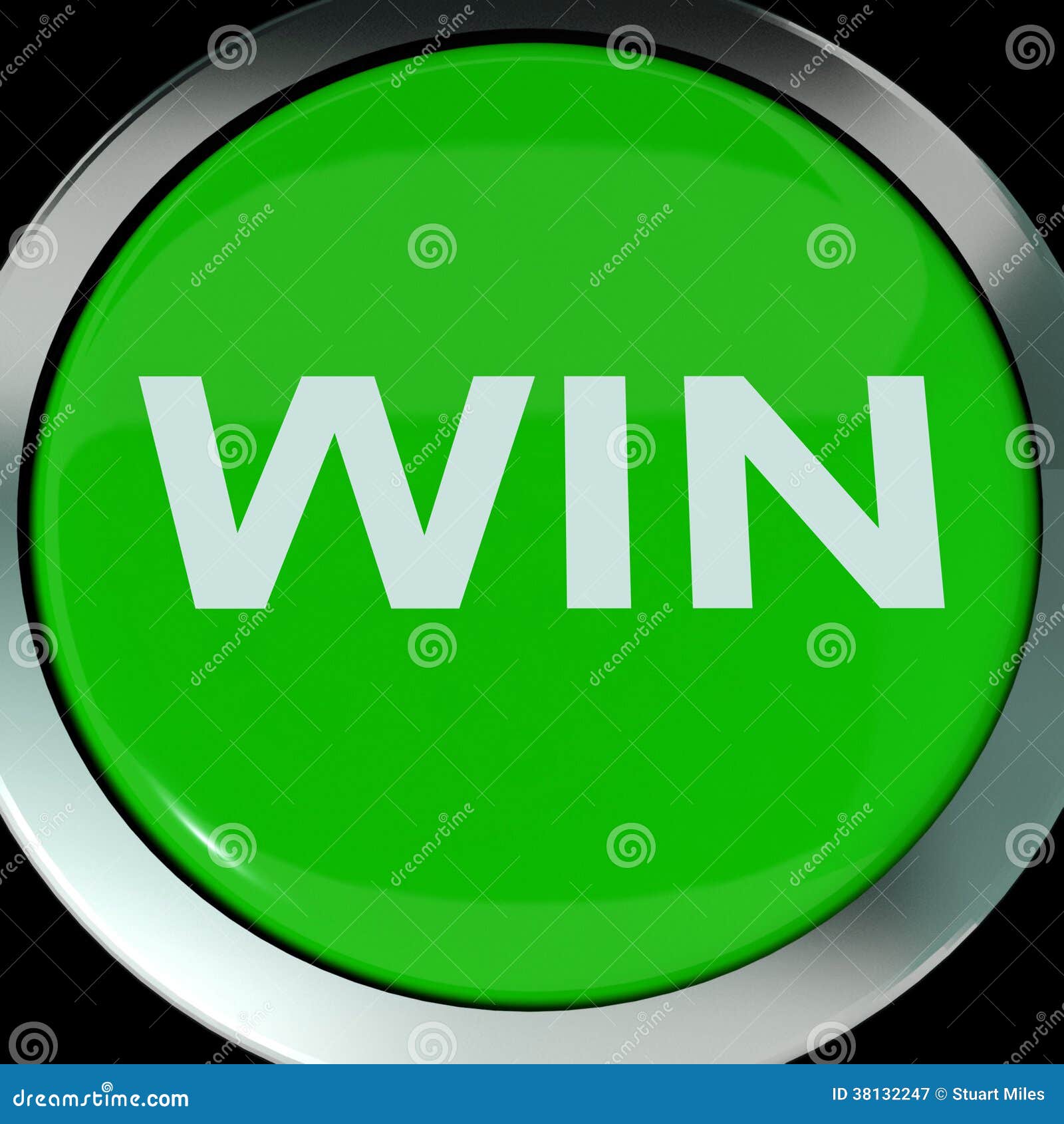 Win Button Shows Success Winner Victory and Champion Stock Illustration ...