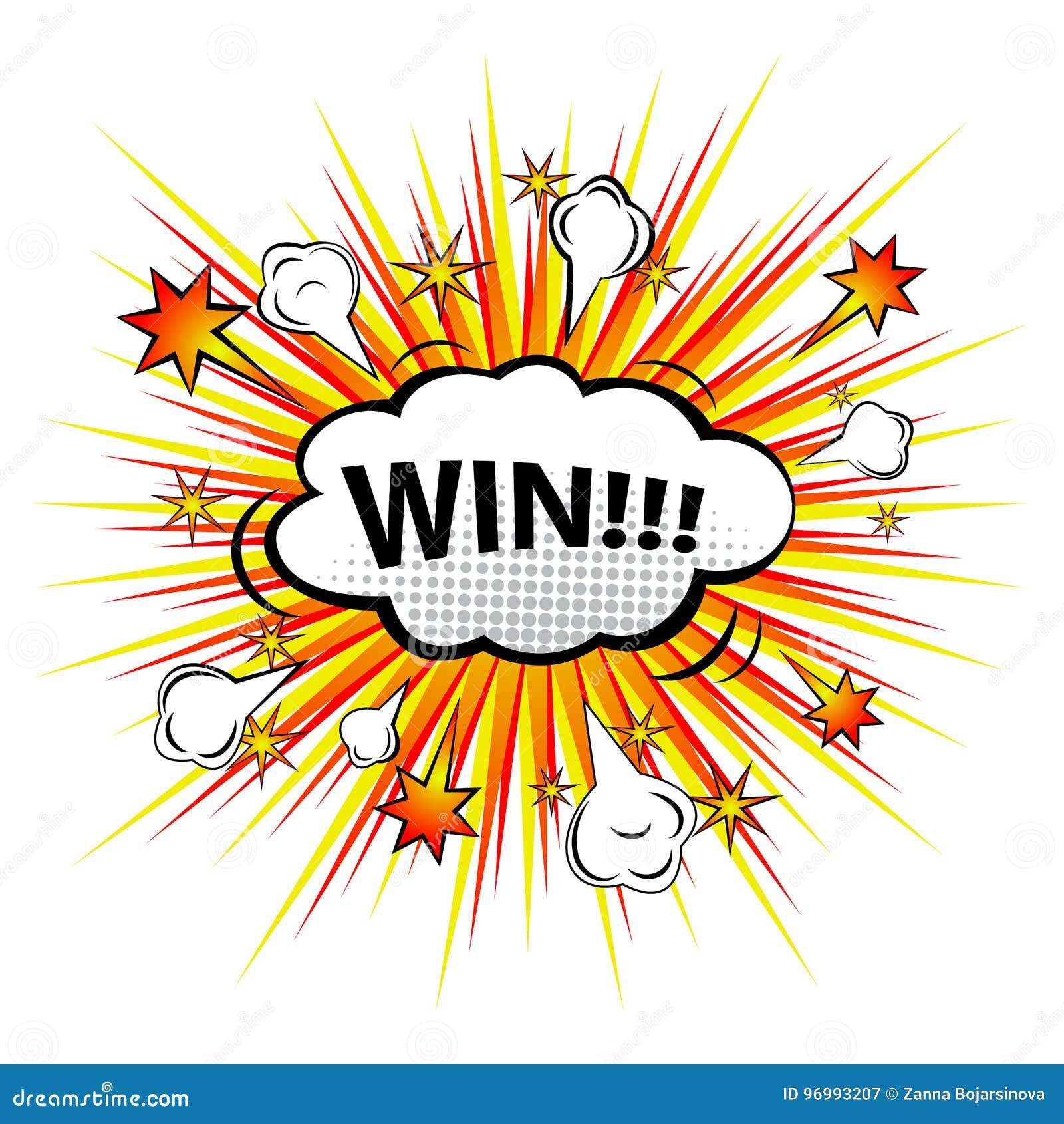 WIN! Comic Speech Bubble, Cartoon. Stock Vector - Illustration of ...