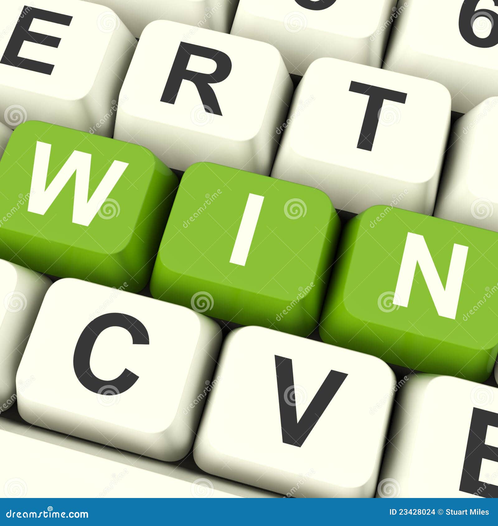 Win Computer Keys Representing Success and Victory Stock Illustration ...