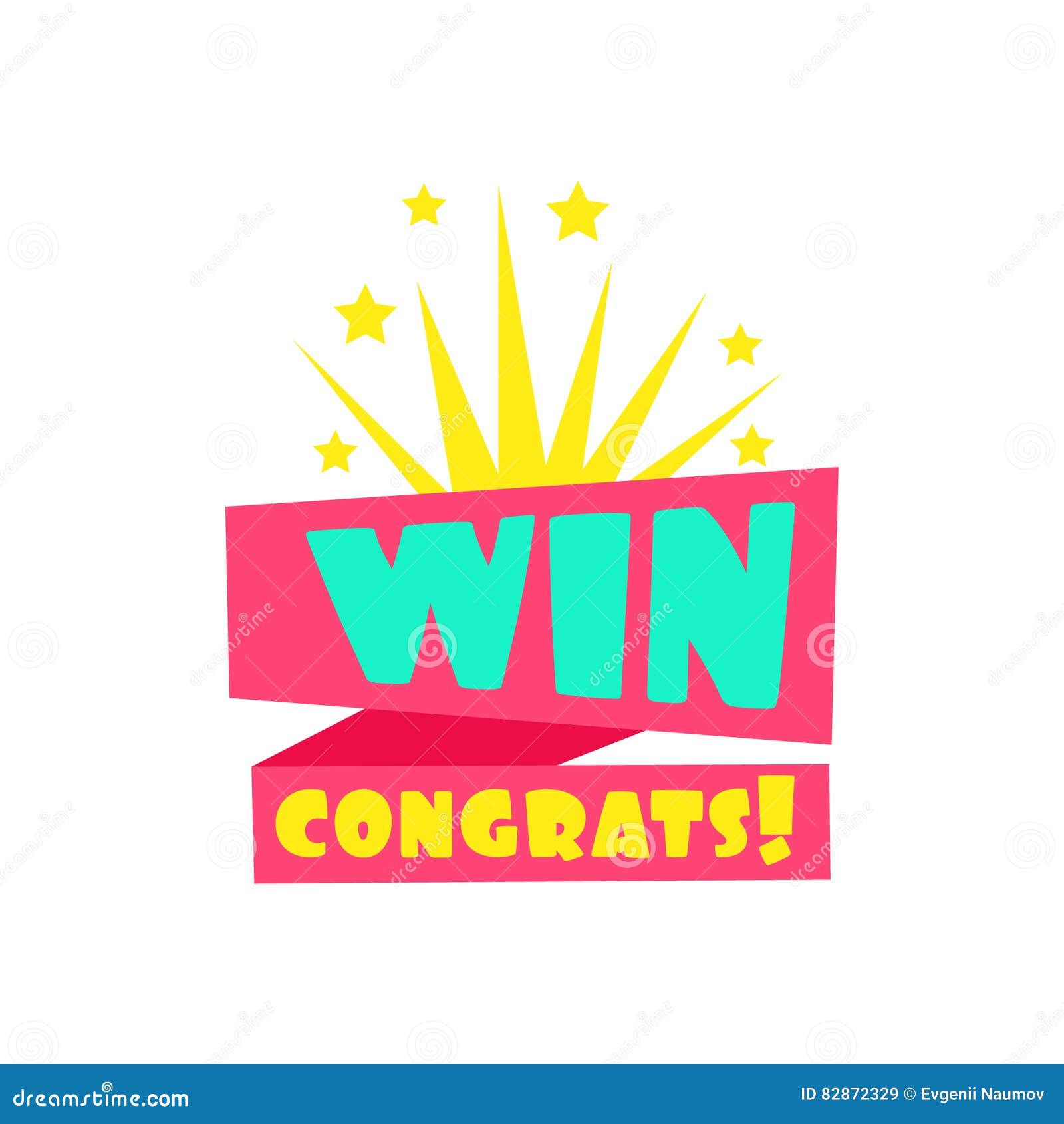 Win Congratulations Sticker Design Template for Video Game Winning ...