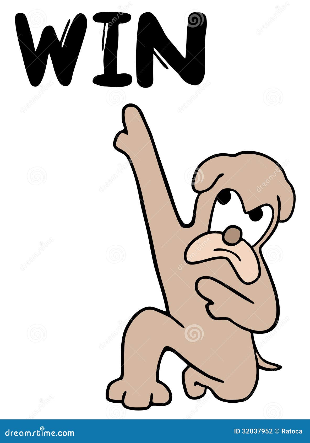Win dog stock vector. Illustration of cartoon, comic - 32037952