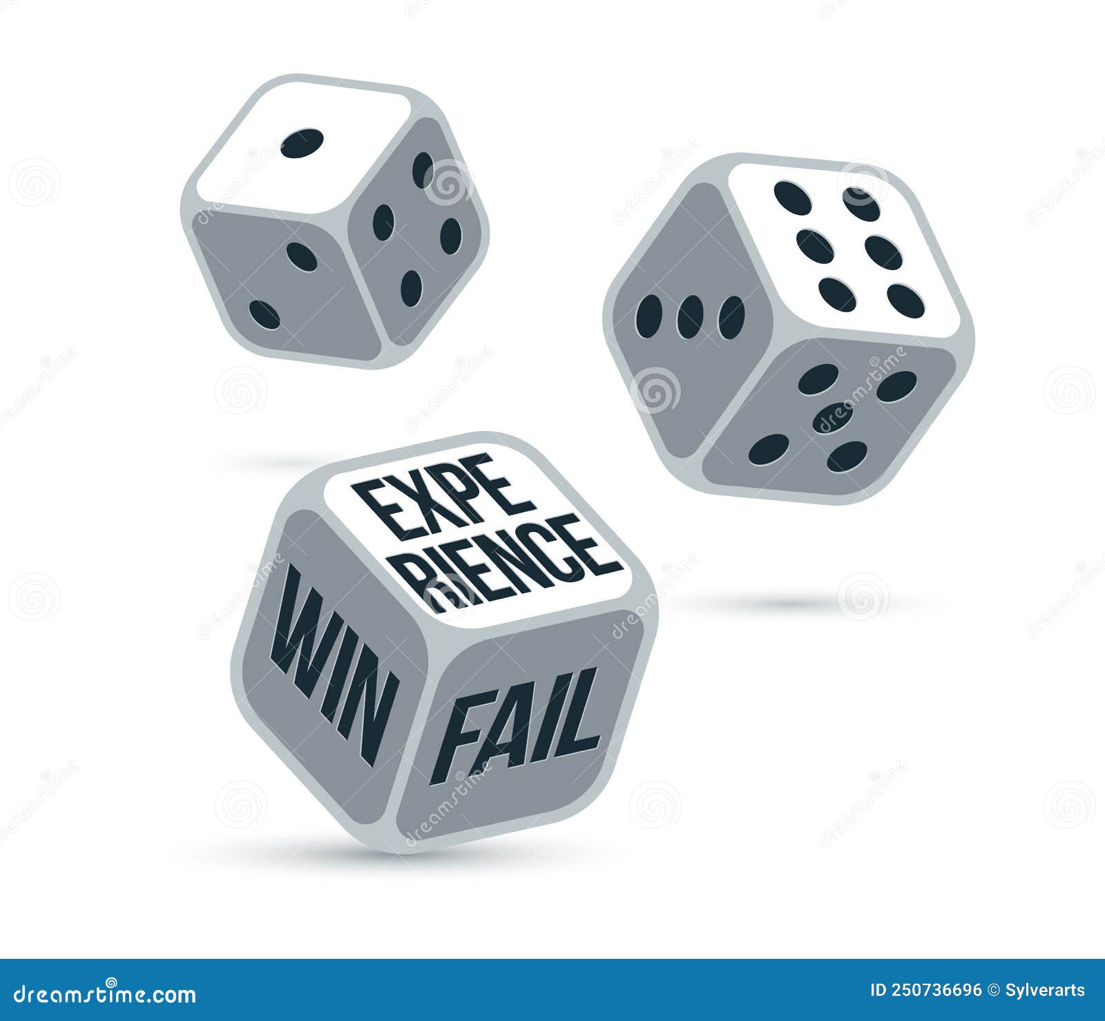 Win or Fail or Experience Dice Rolling Vector Illustration. Stock ...