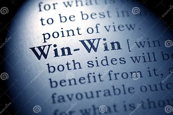 Definition of the Word Win-win Stock Image - Image of definition, blue ...