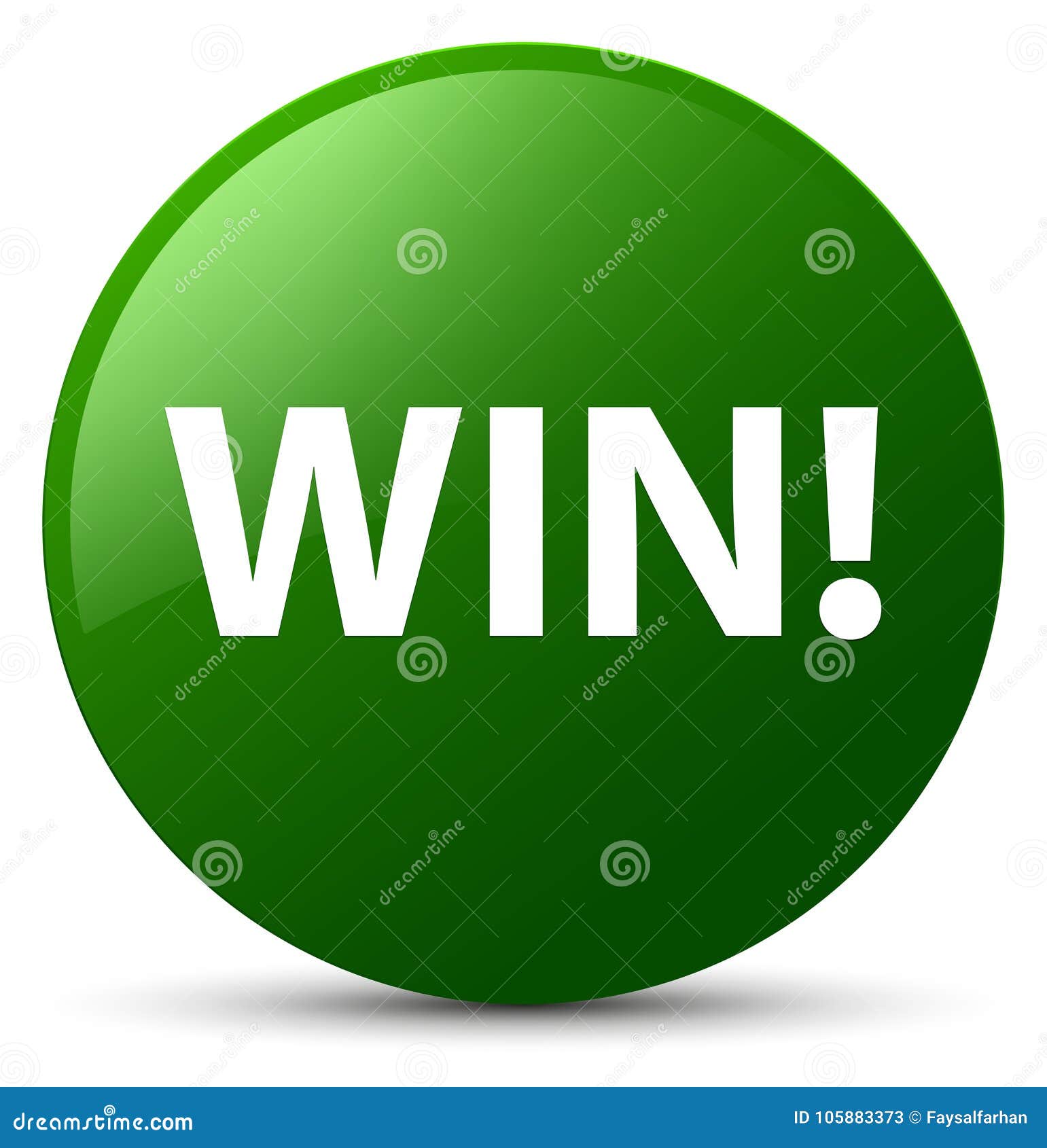 Win green round button stock illustration. Illustration of green ...