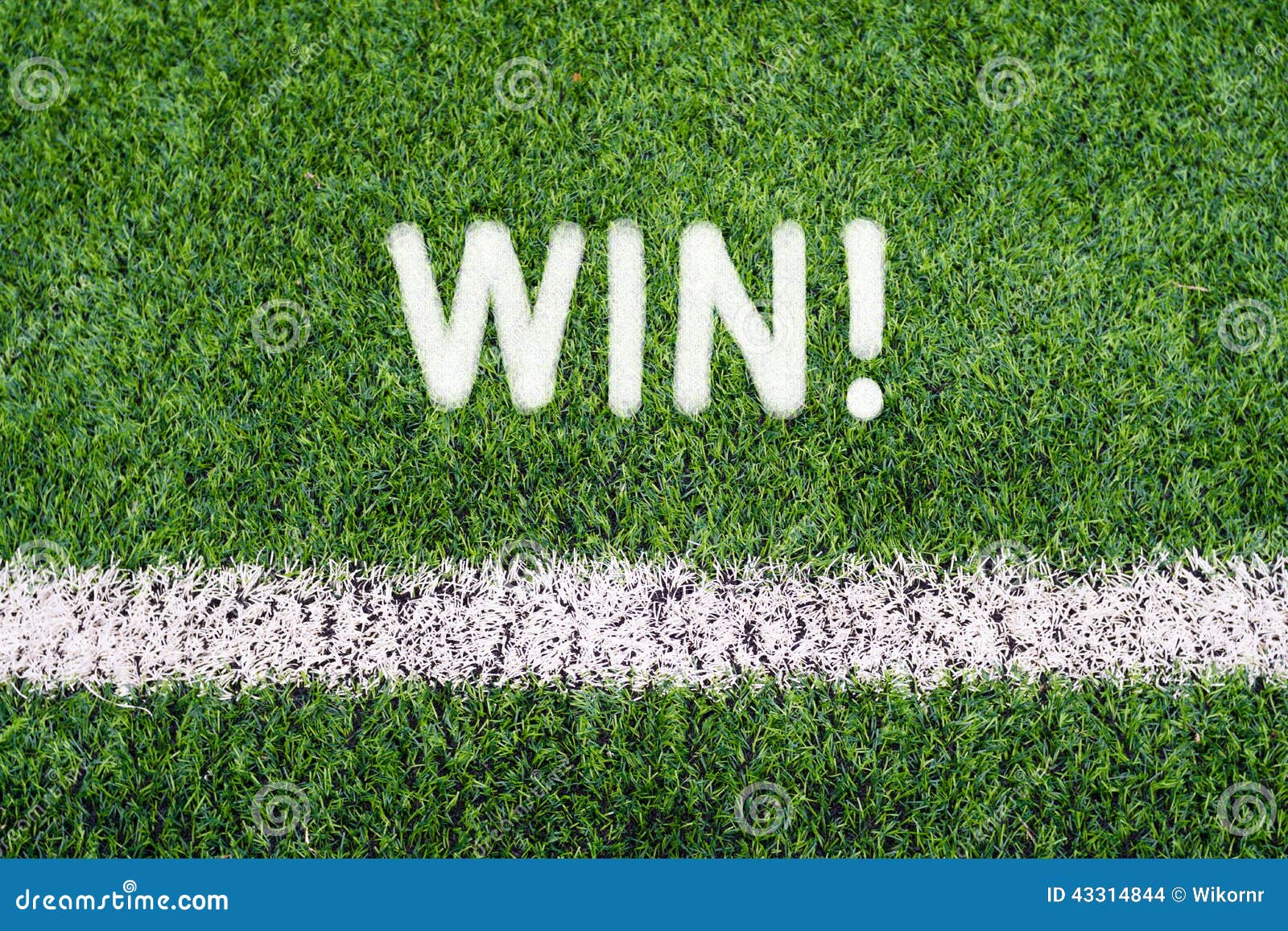 WIN Hand Writing Text on Soccer Field Grass Stock Photo - Image of area ...