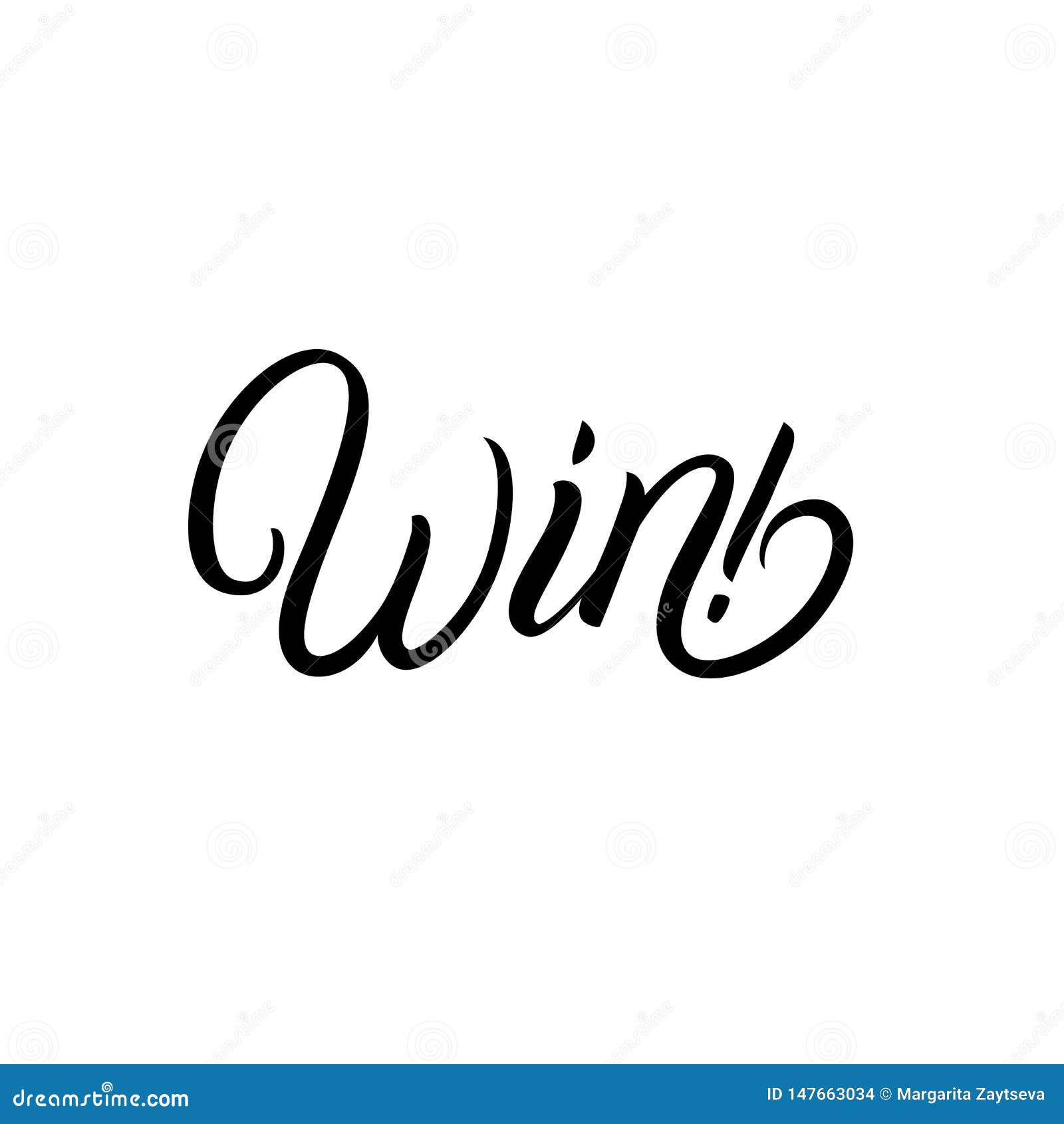 Win! Hand Written Lettering Text Banner. Stock Vector - Illustration of ...