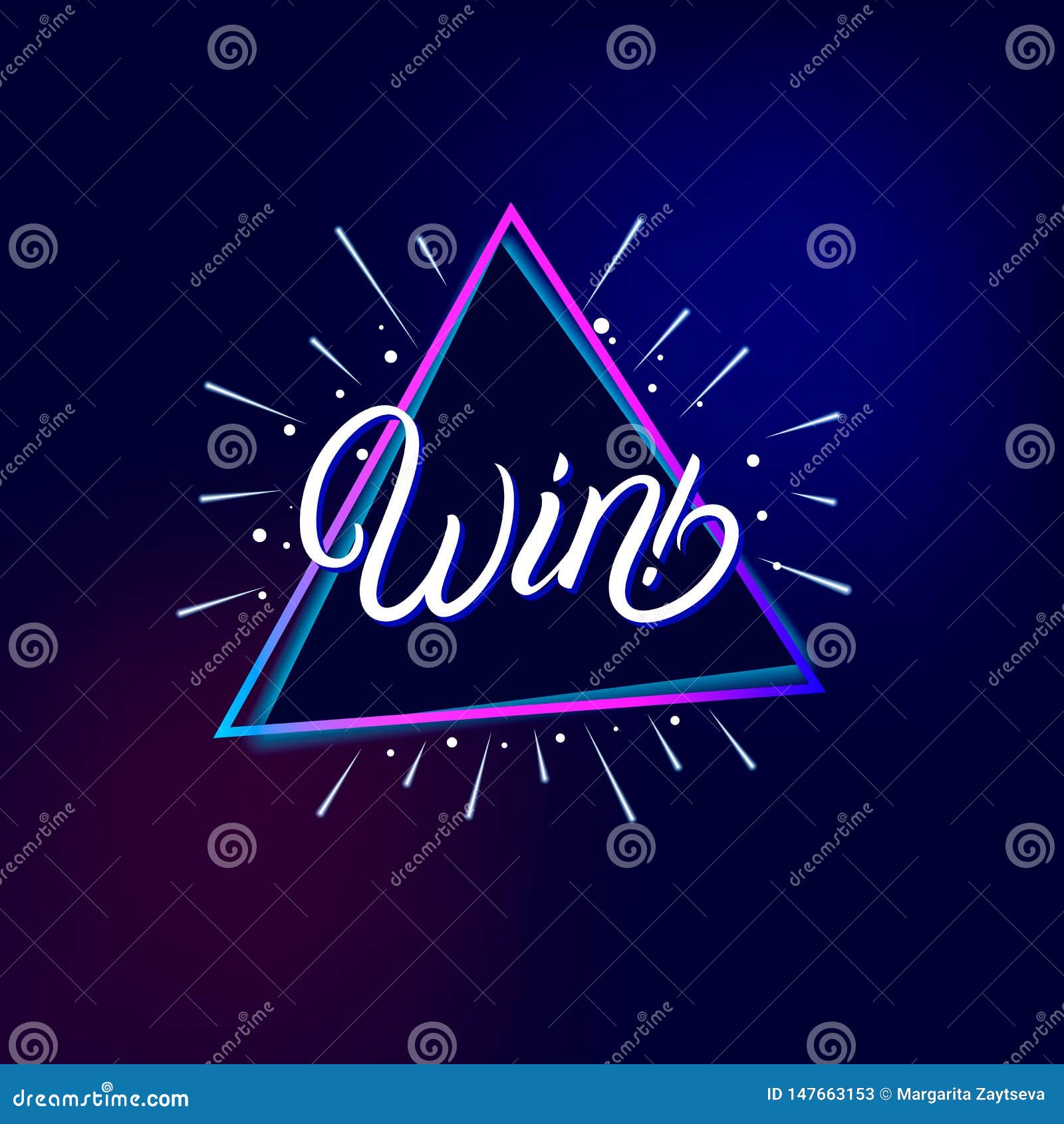 Win! Hand Written Lettering Text Banner. Stock Vector - Illustration of ...