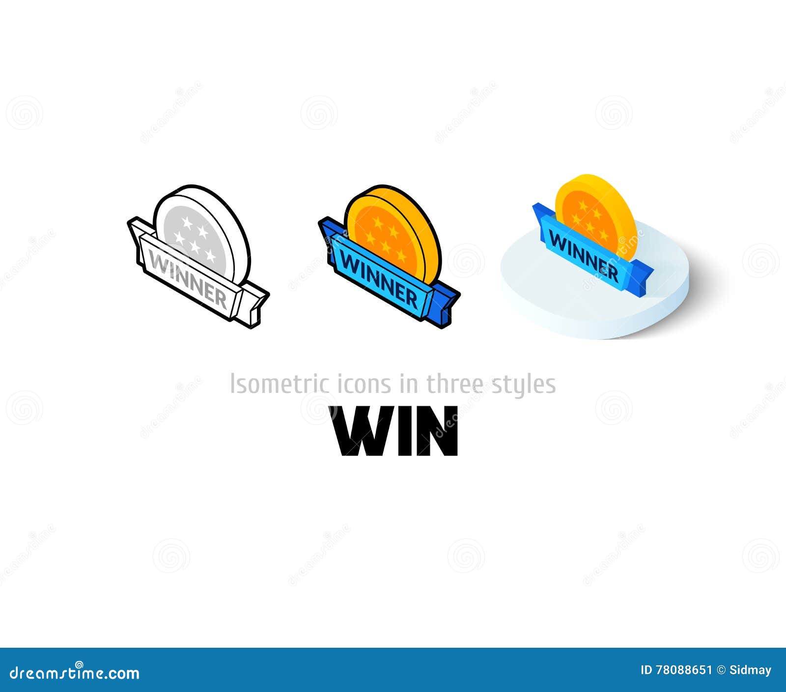 Win Icon in Different Style Stock Vector - Illustration of object ...
