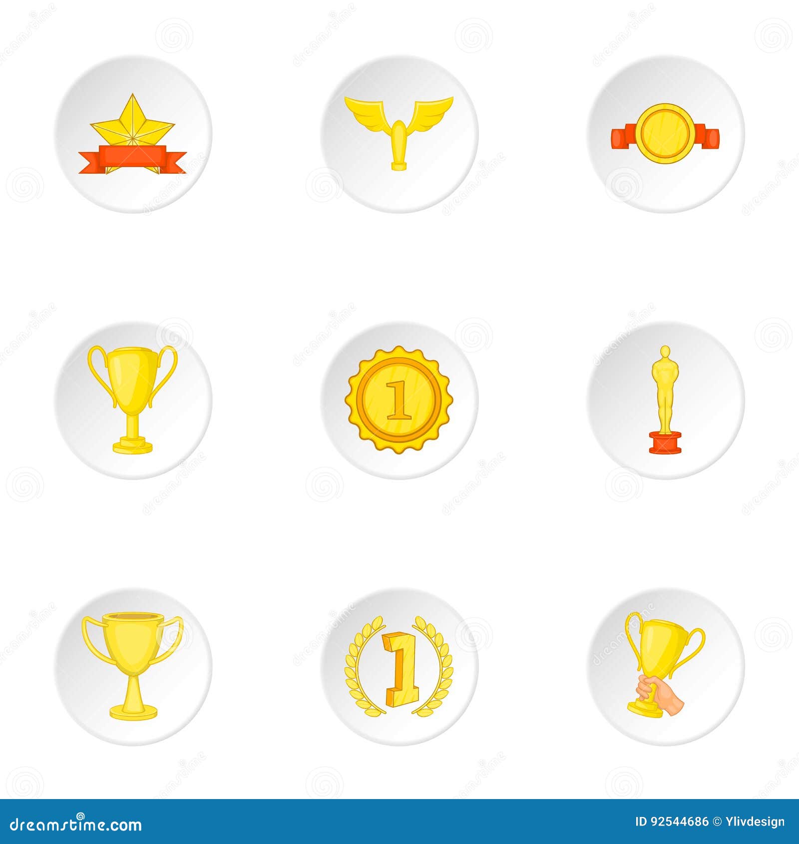 Win Icons Set, Cartoon Style Stock Vector - Illustration of gratitude ...