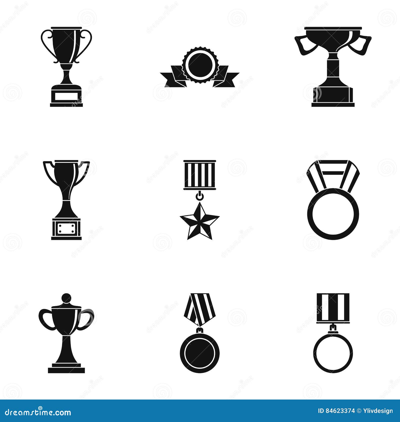 Win Icons Set, Simple Style Stock Vector - Illustration of competition ...