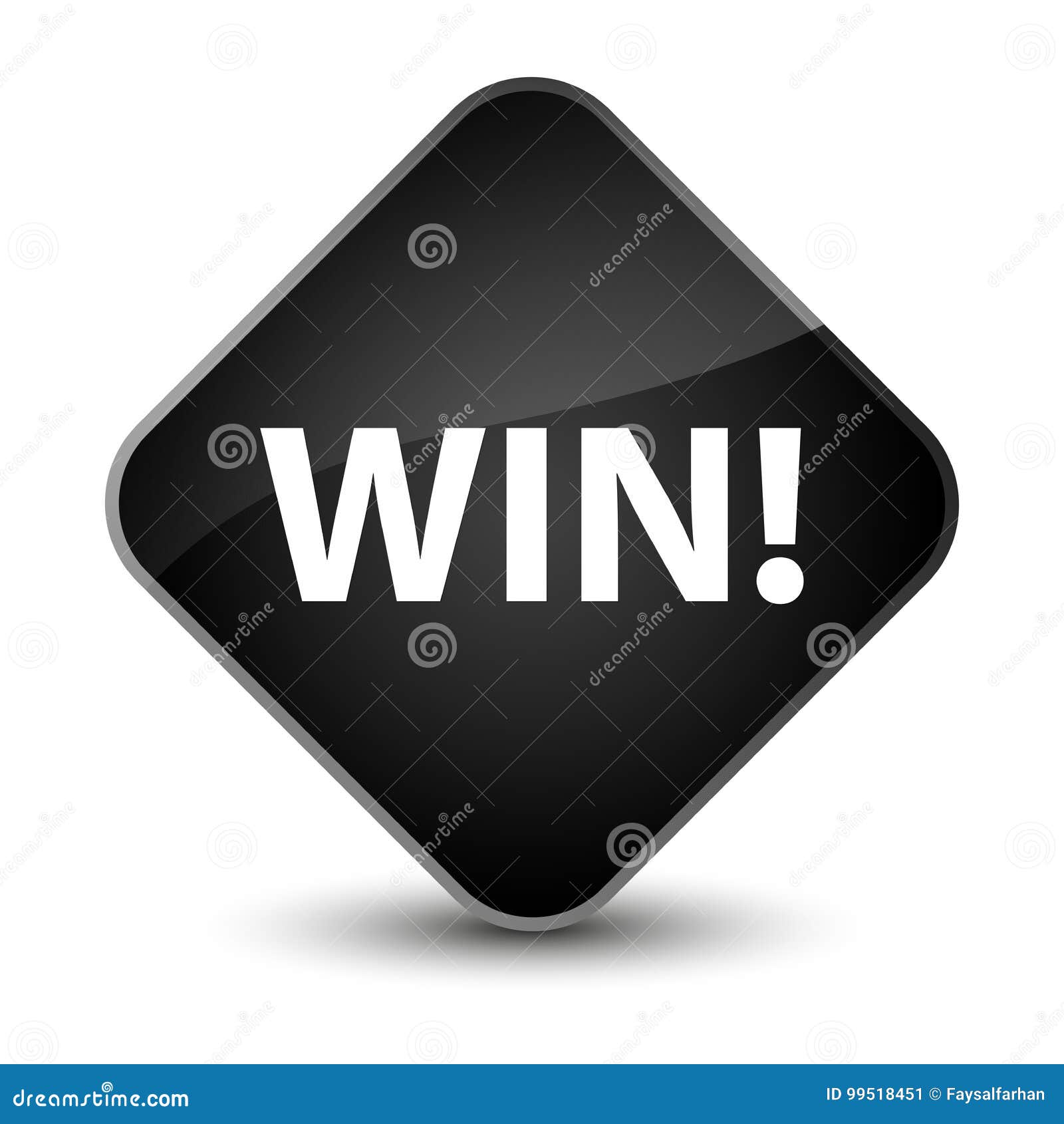 Win Elegant Black Diamond Button Stock Illustration - Illustration of ...