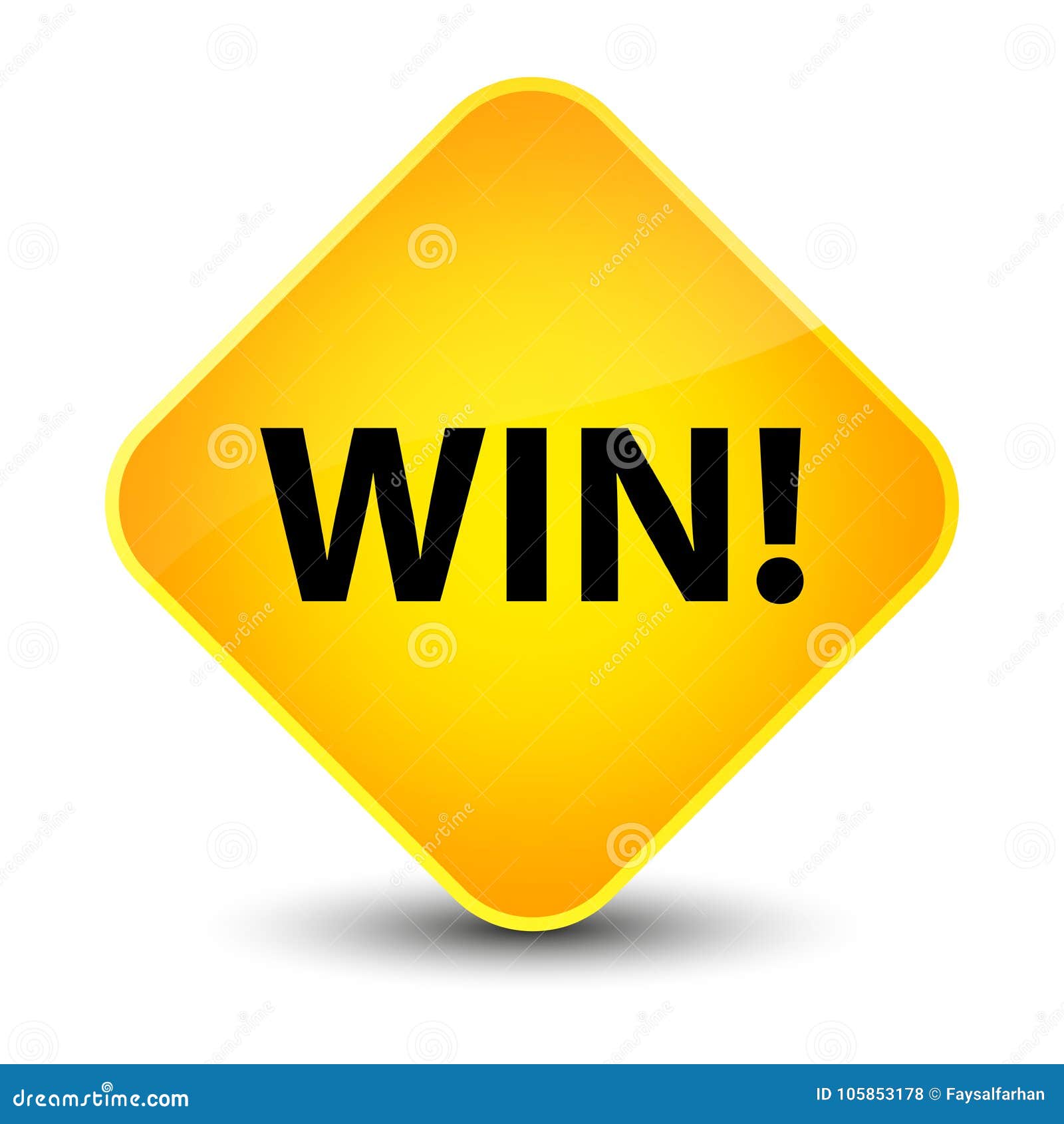 Win Elegant Yellow Diamond Button Stock Illustration - Illustration of ...
