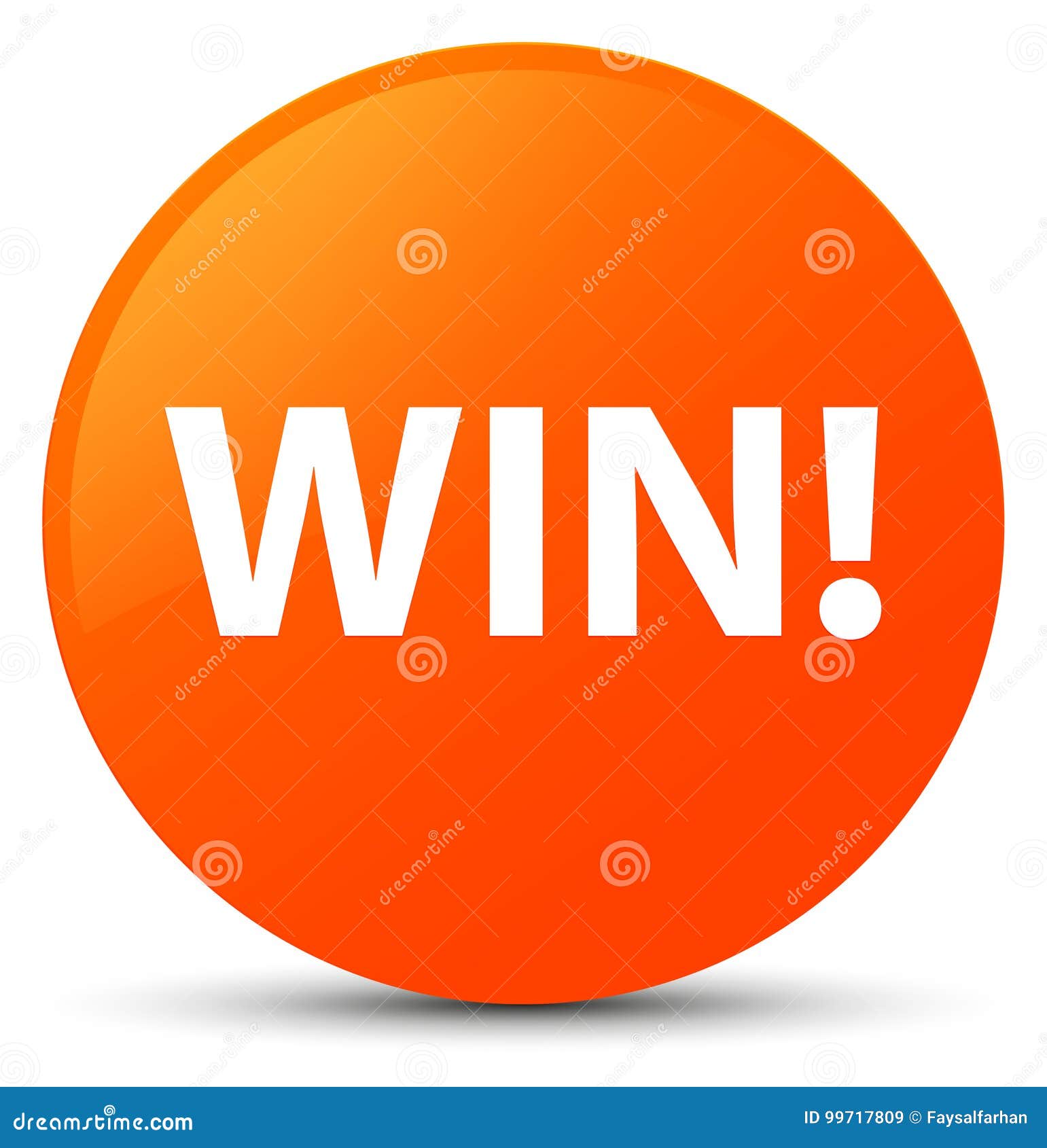 Win orange round button stock illustration. Illustration of orange ...