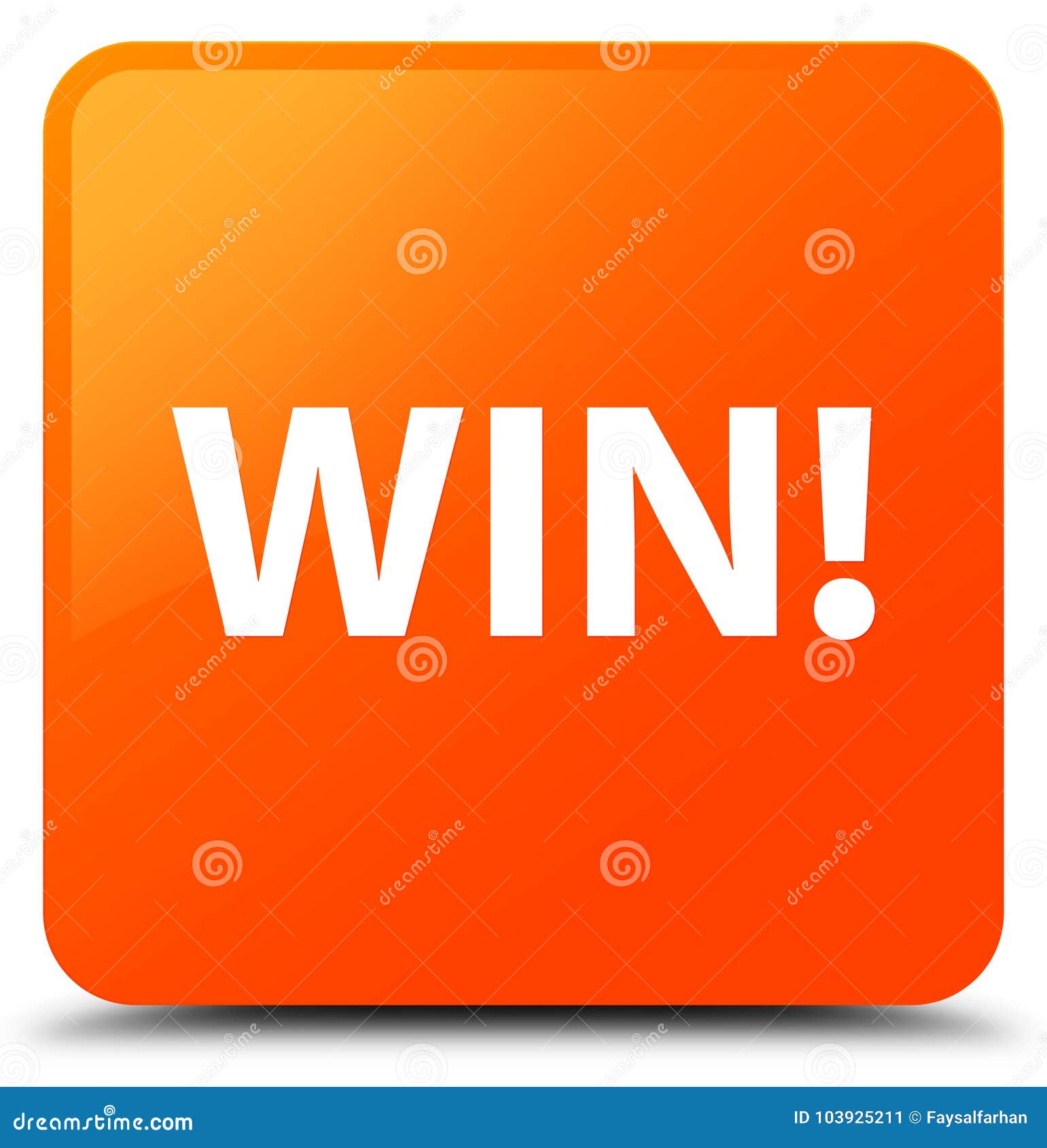 Win orange square button stock illustration. Illustration of button ...