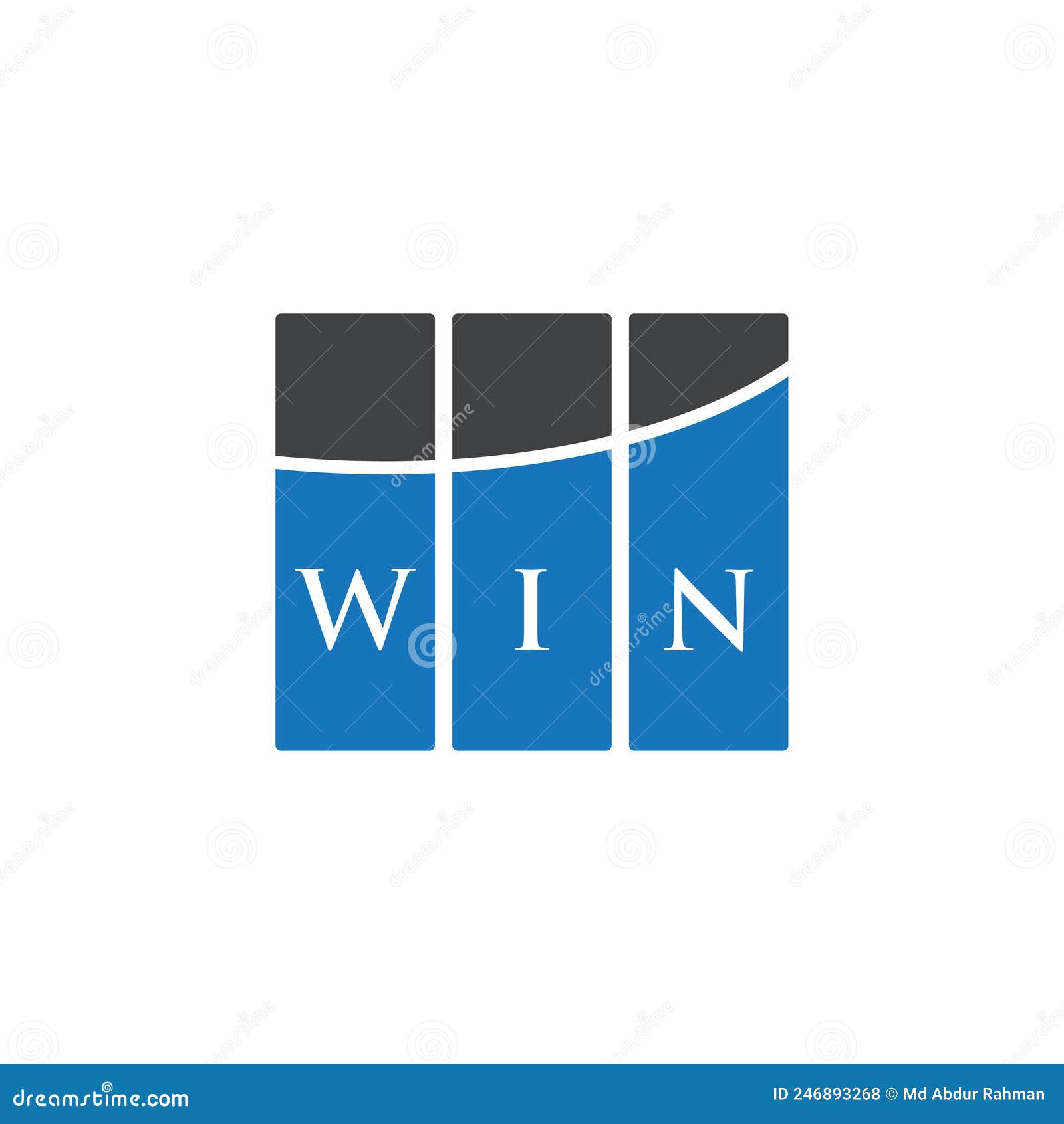 WIN Letter Logo Design on WHITE Background. WIN Creative Initials ...