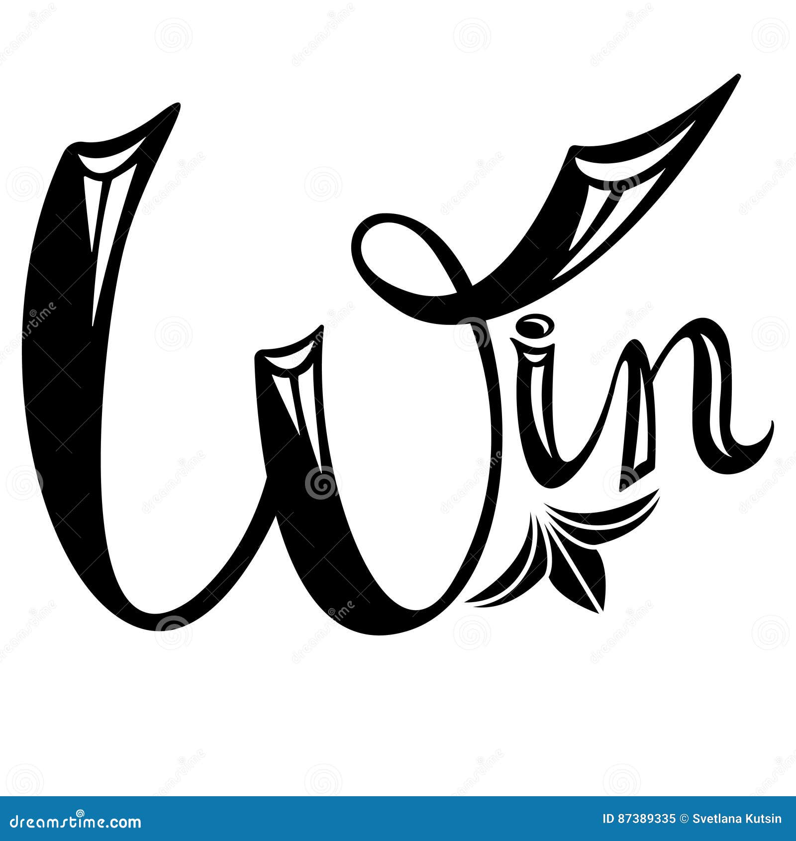 Win Lettering. Creative Motivation Quote Stock Illustration ...