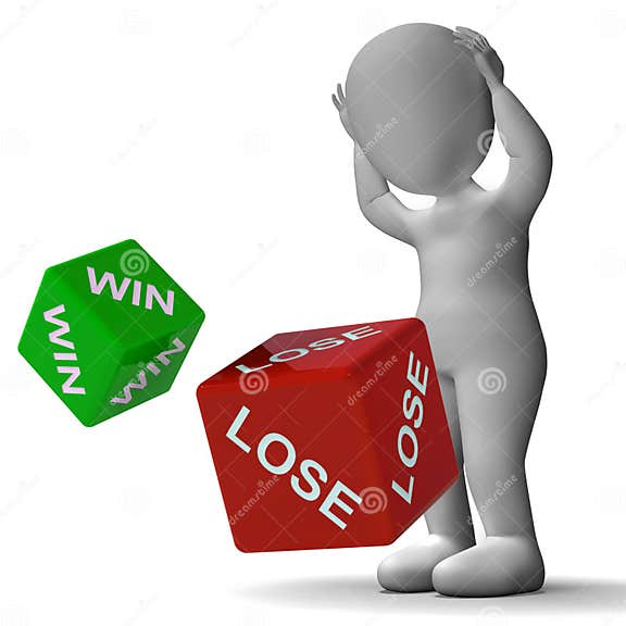Win Lose Dice Showing Gambling Stock Illustration - Illustration of ...