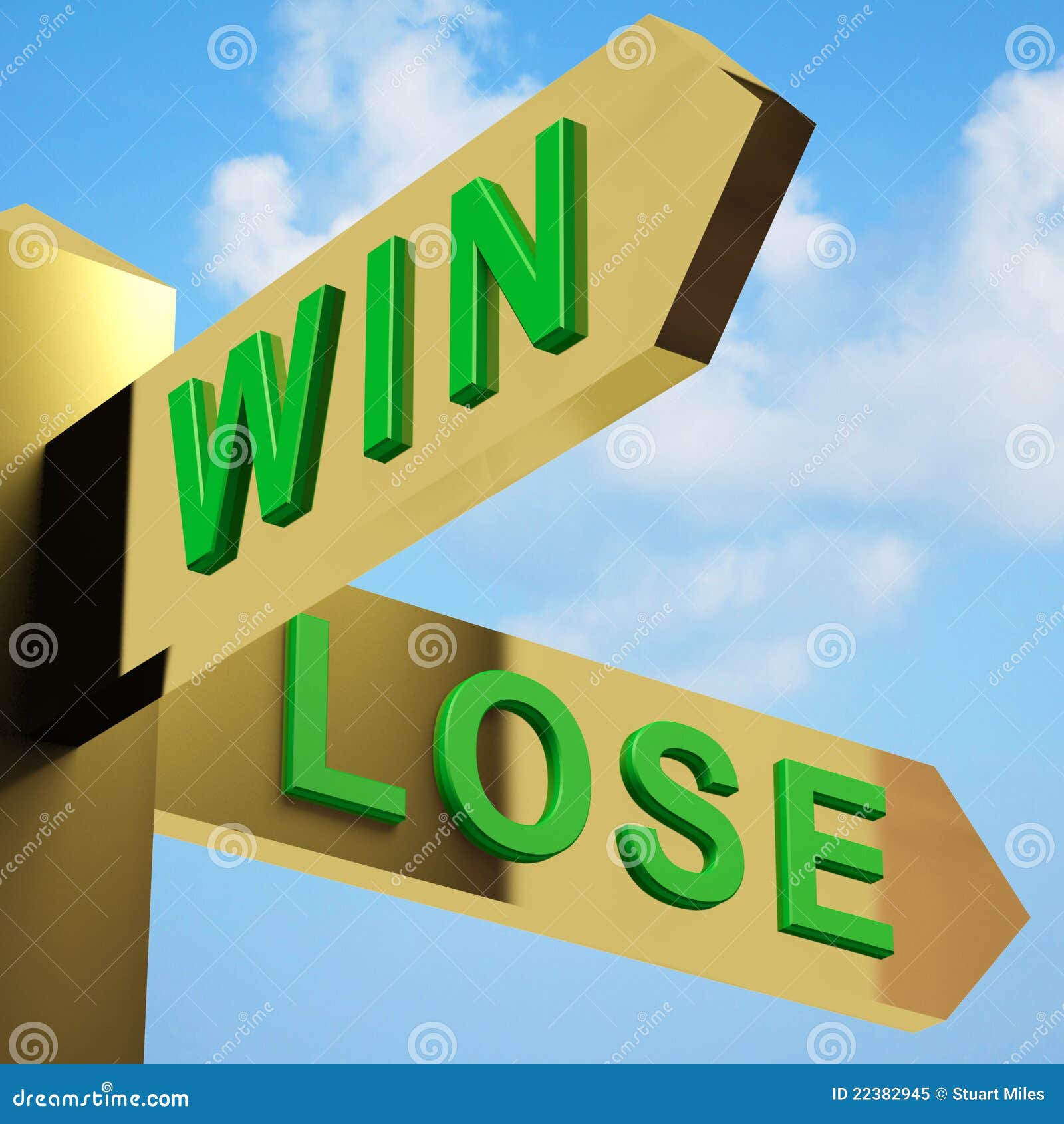 Win or Lose Directions on a Signpost Stock Illustration - Illustration ...