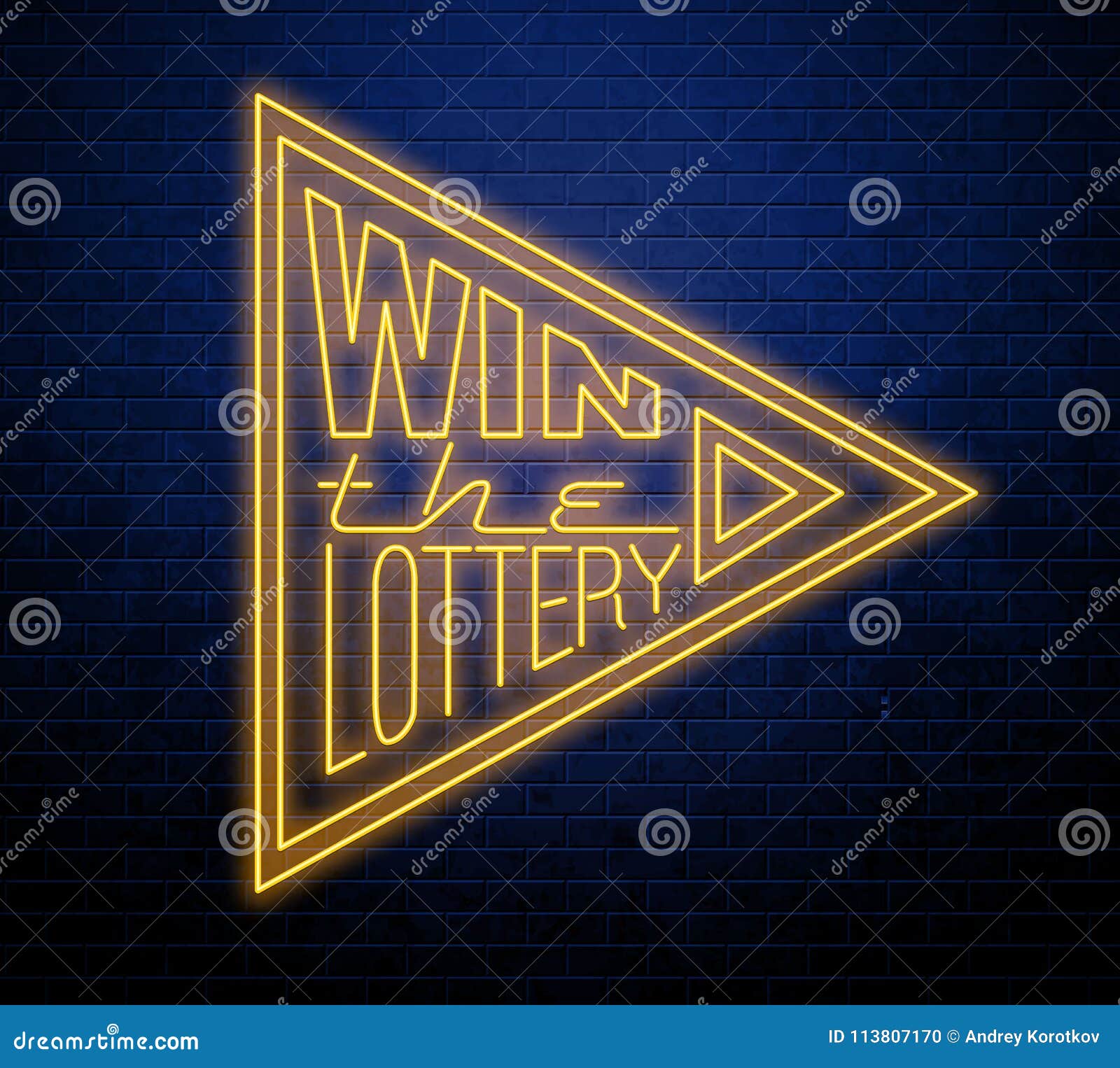 Win the Lottery Neon Glowing Sign Stock Vector - Illustration of color ...