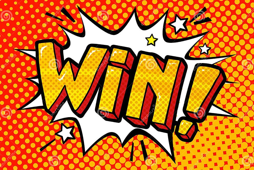 Win Message in Pop Art Style Stock Vector - Illustration of burst ...