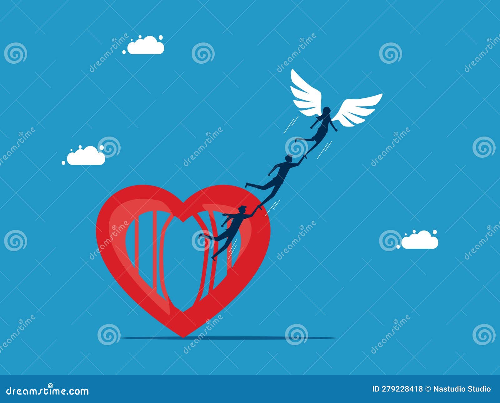 Win the Mind of Freedom. Escape from the Heart Cage Stock Vector ...