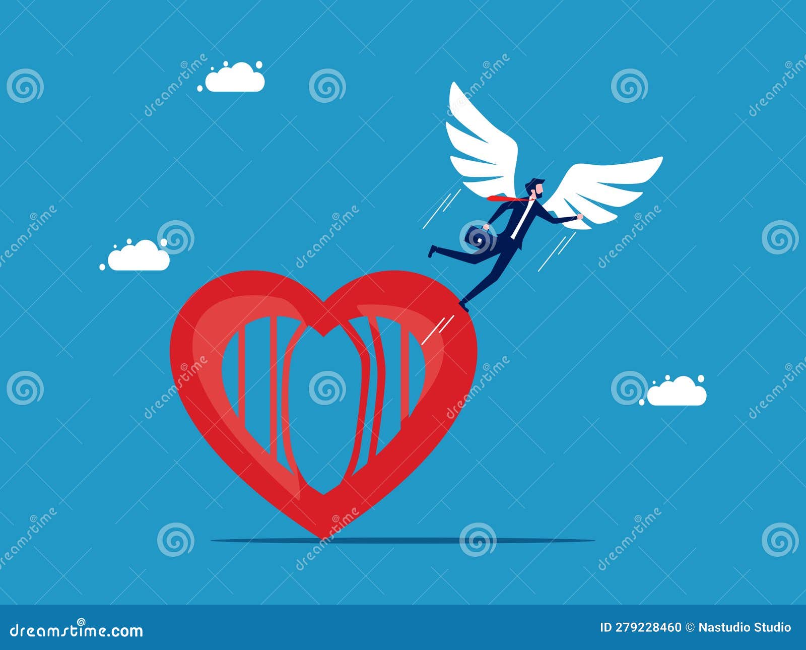 Win the Mind of Freedom. Escape from the Heart Cage Stock Vector ...