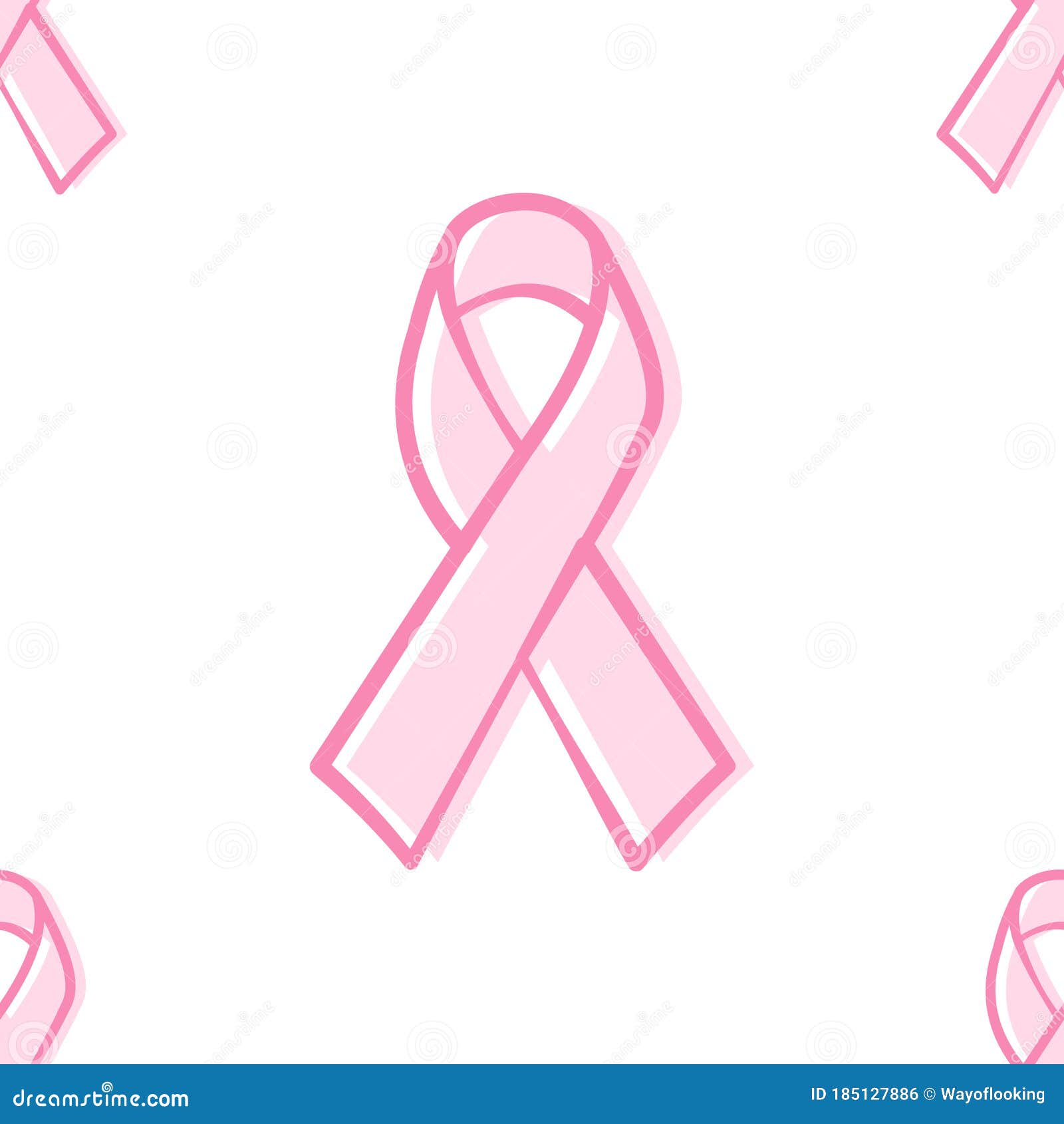 Pink Ribbon Breast Cancer Awareness Symbols Pattern. Seamless Pattern ...