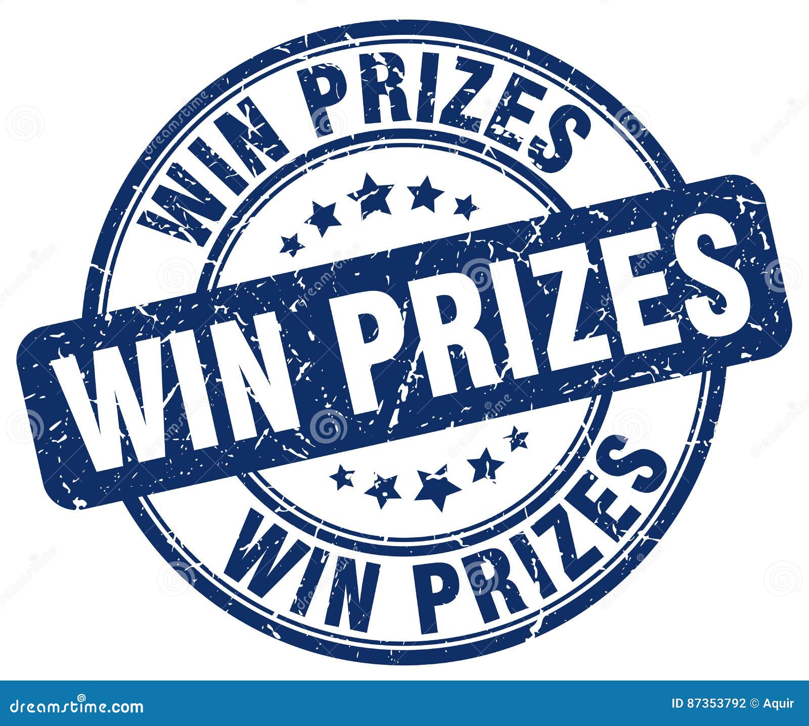 Win Prizes Blue Grunge Round Vintage Stamp Stock Vector - Illustration ...
