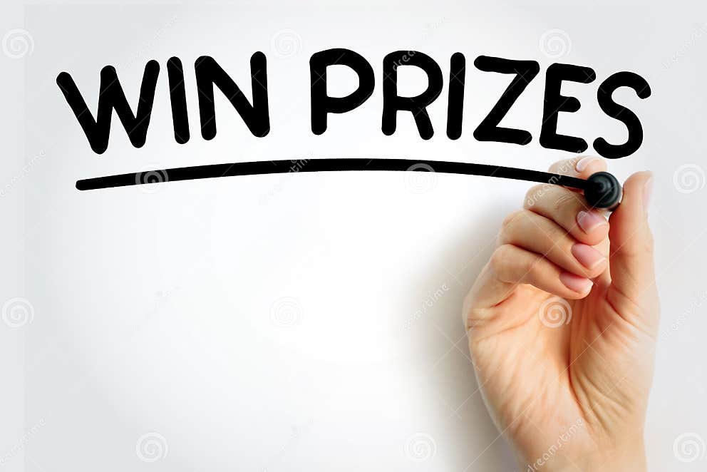 WIN PRIZES Underlined Text with Marker, Concept Background Stock Image ...