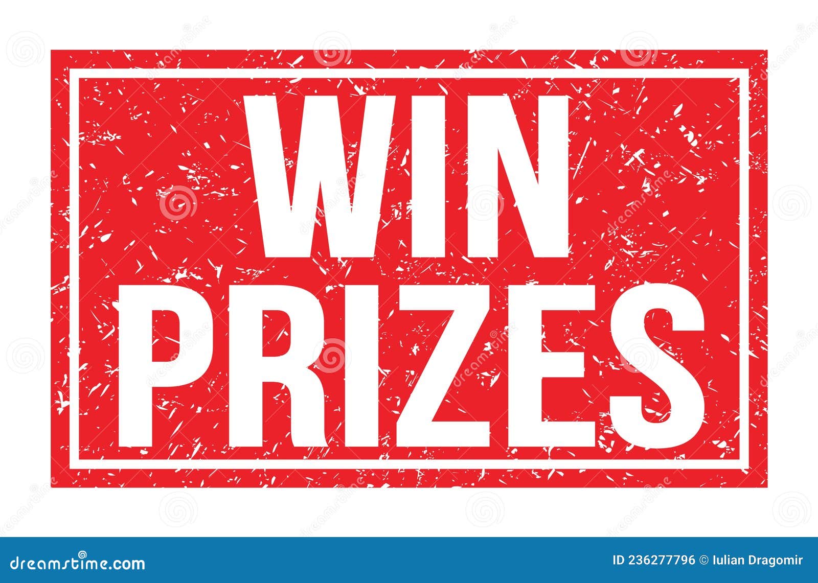 WIN PRIZES, Words on Red Rectangle Stamp Sign Stock Illustration ...