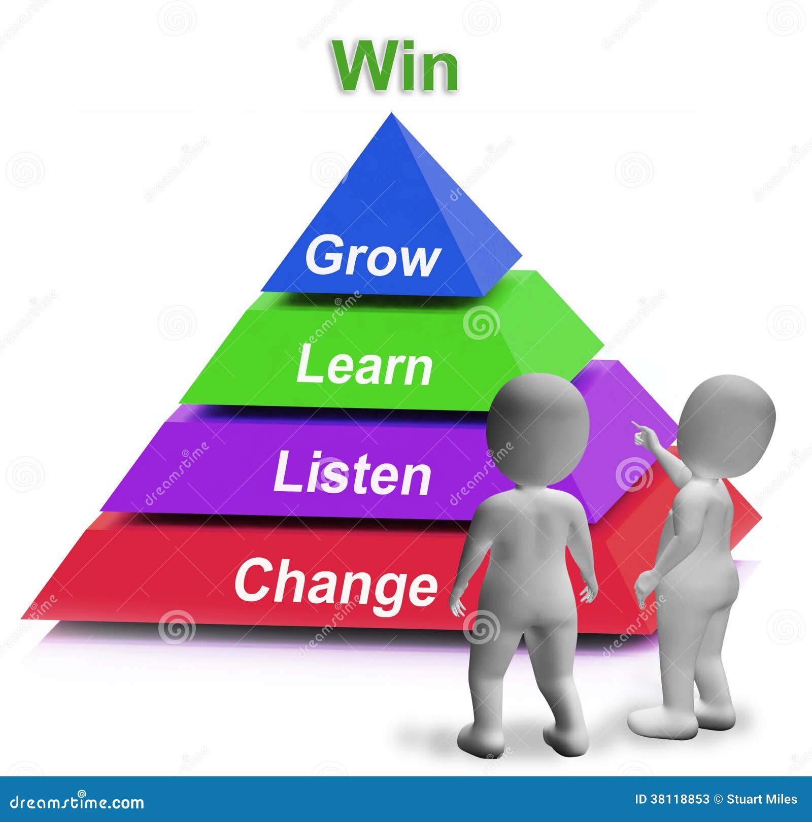 Win Pyramid Means Competition Record or Goal Stock Illustration ...