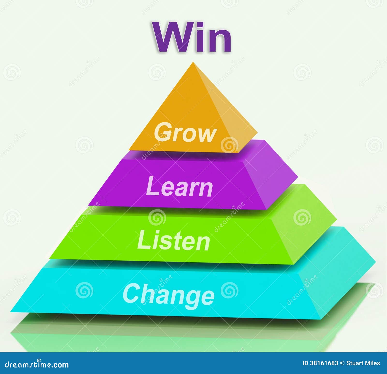 Win Pyramid Shows Success Accomplishment Stock Illustration ...