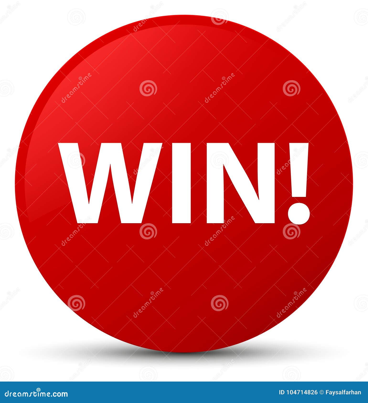Win red round button stock illustration. Illustration of success ...