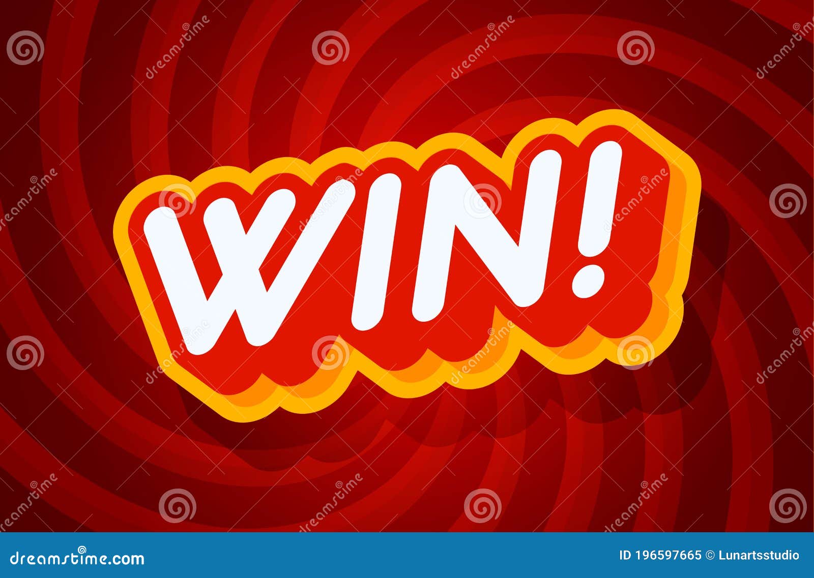 Win Red and Yellow Text Effect Template with 3d Type Style and Retro ...