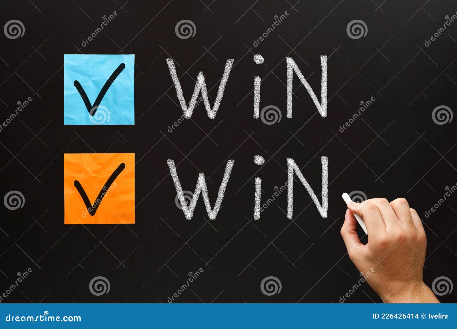 Win-Win Situation Business Concept on Blackboard Stock Photo - Image of ...